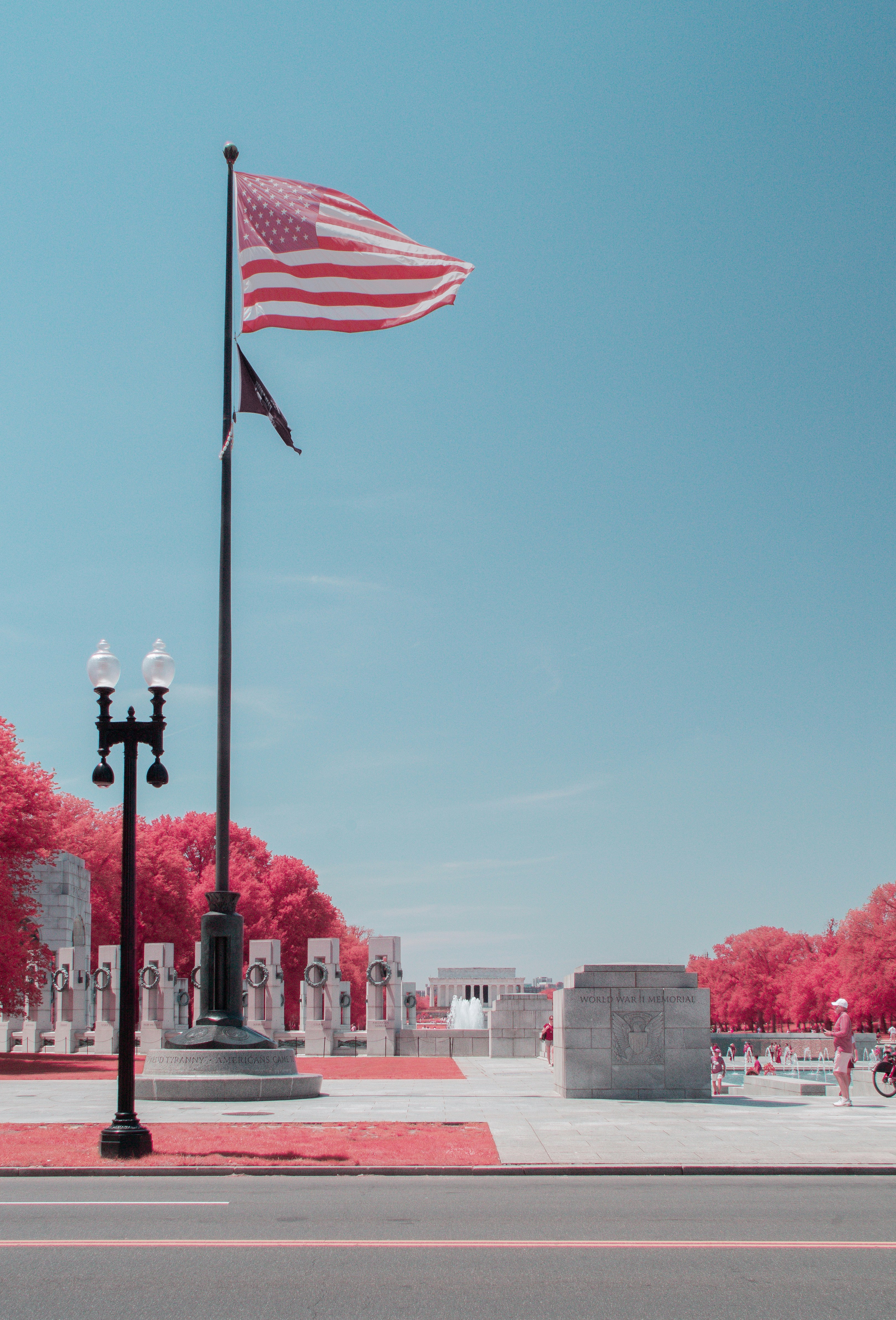 Flag Over the Plaza: A Quiet Moment Beneath the Rising Sun