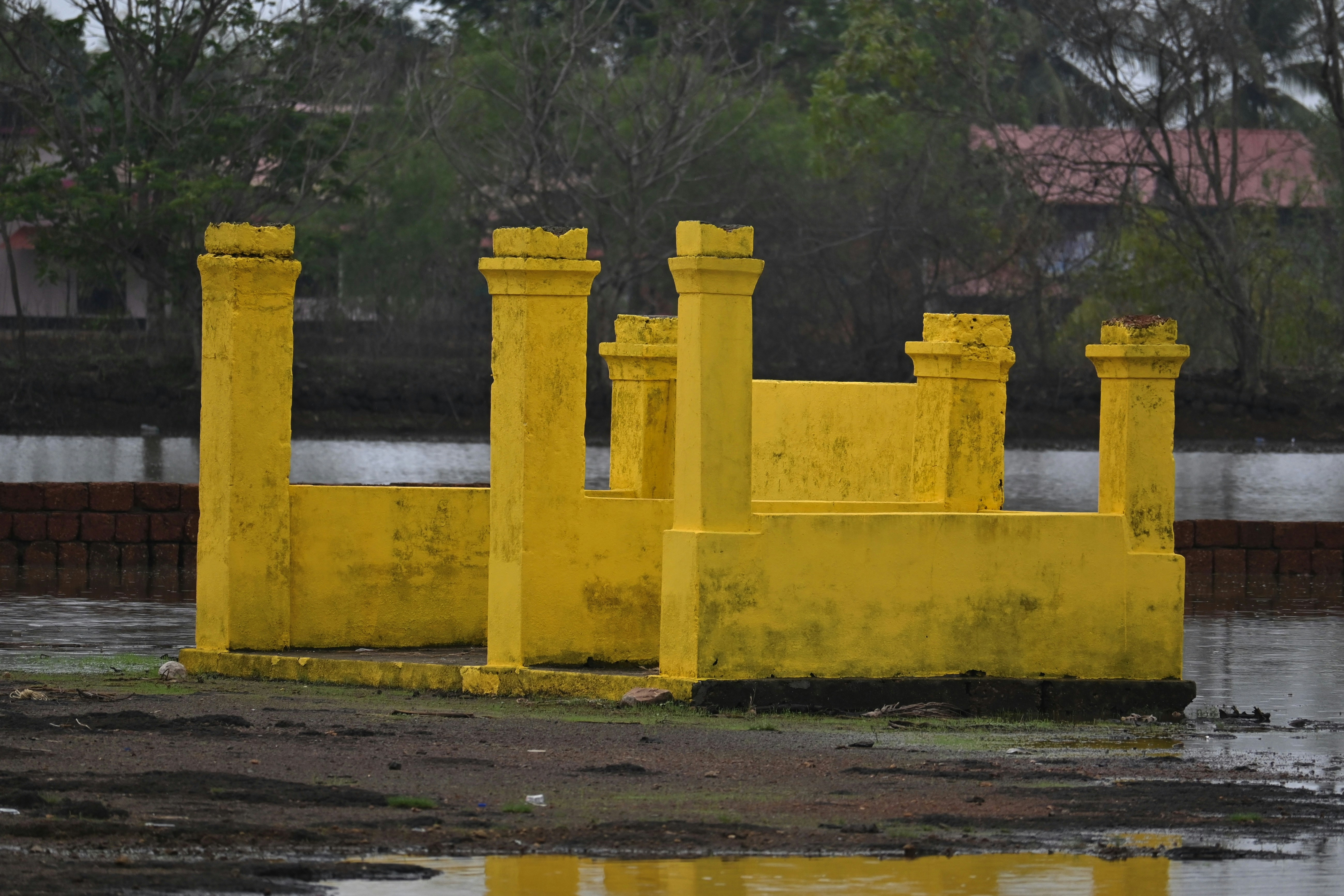 Golden Bastions at the Edge of Water