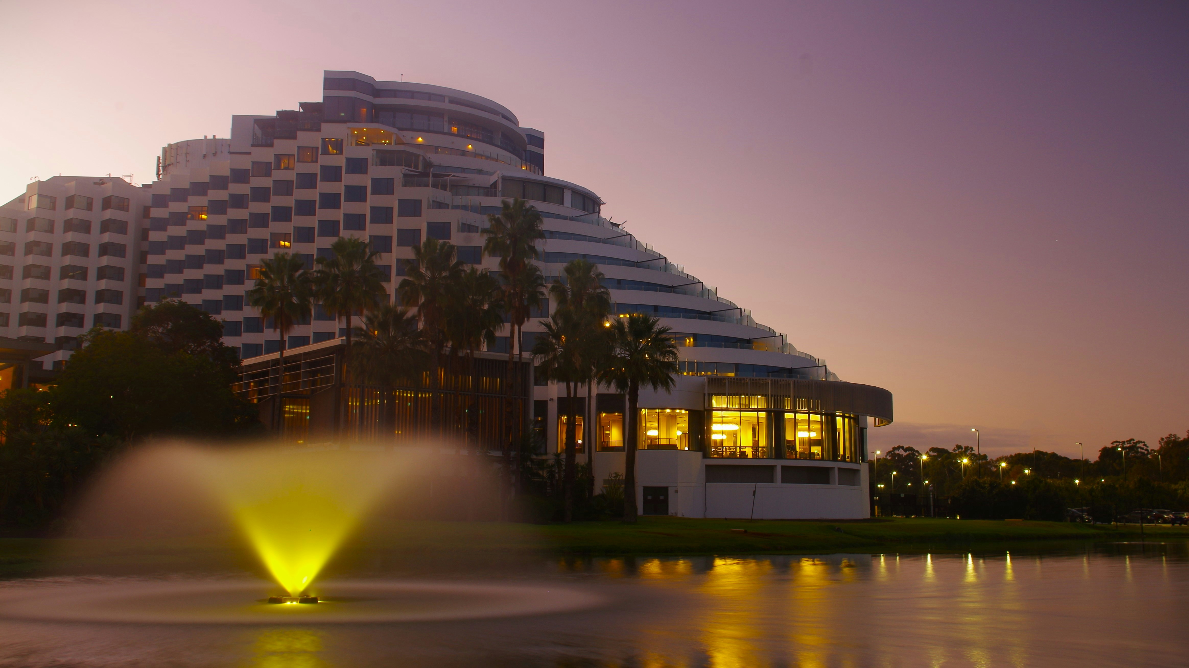 A fountain in front of a large building photo – Free Perth wa Image on ...