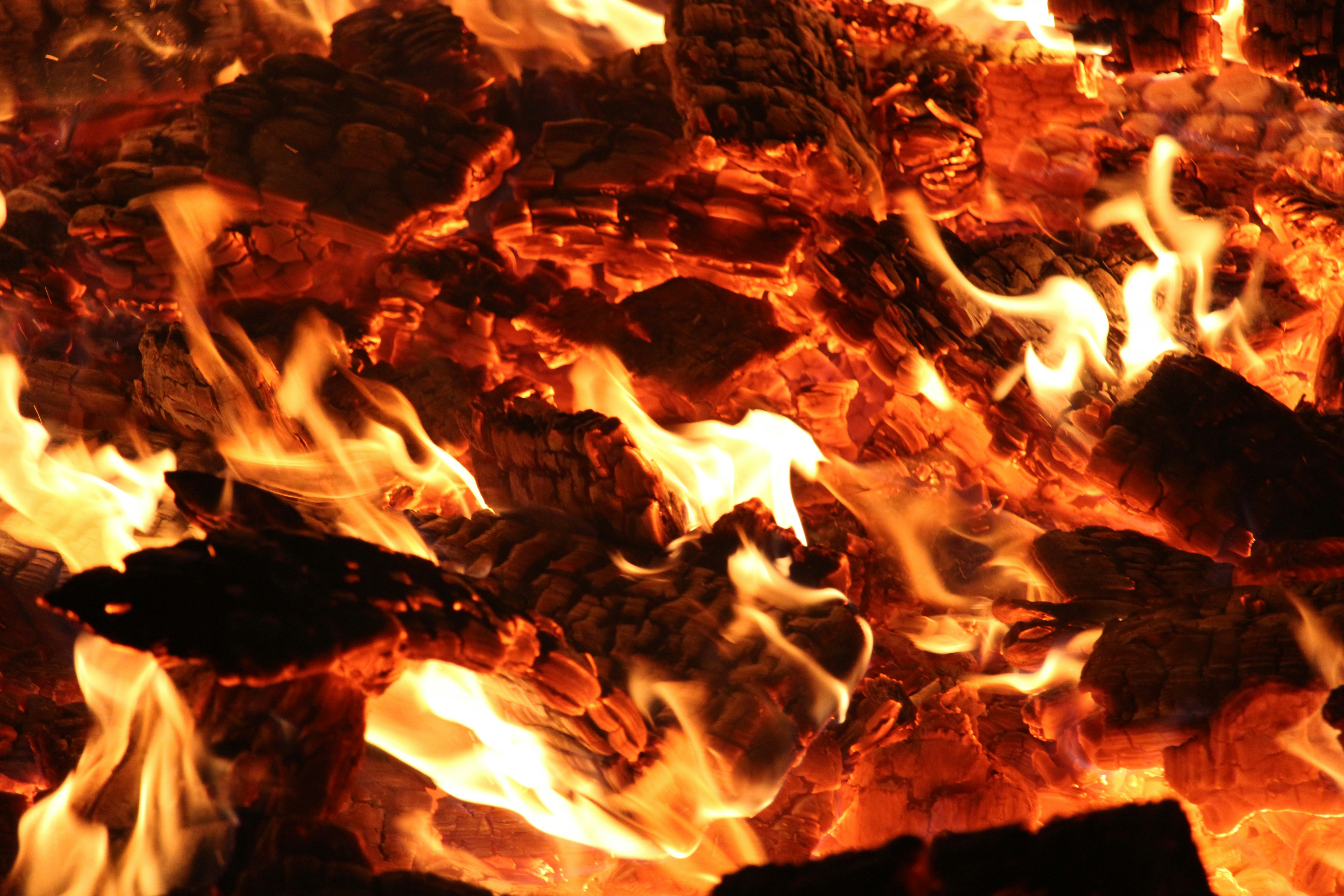 A close up of a fire with lots of flames photo – Free Fire Image on ...
