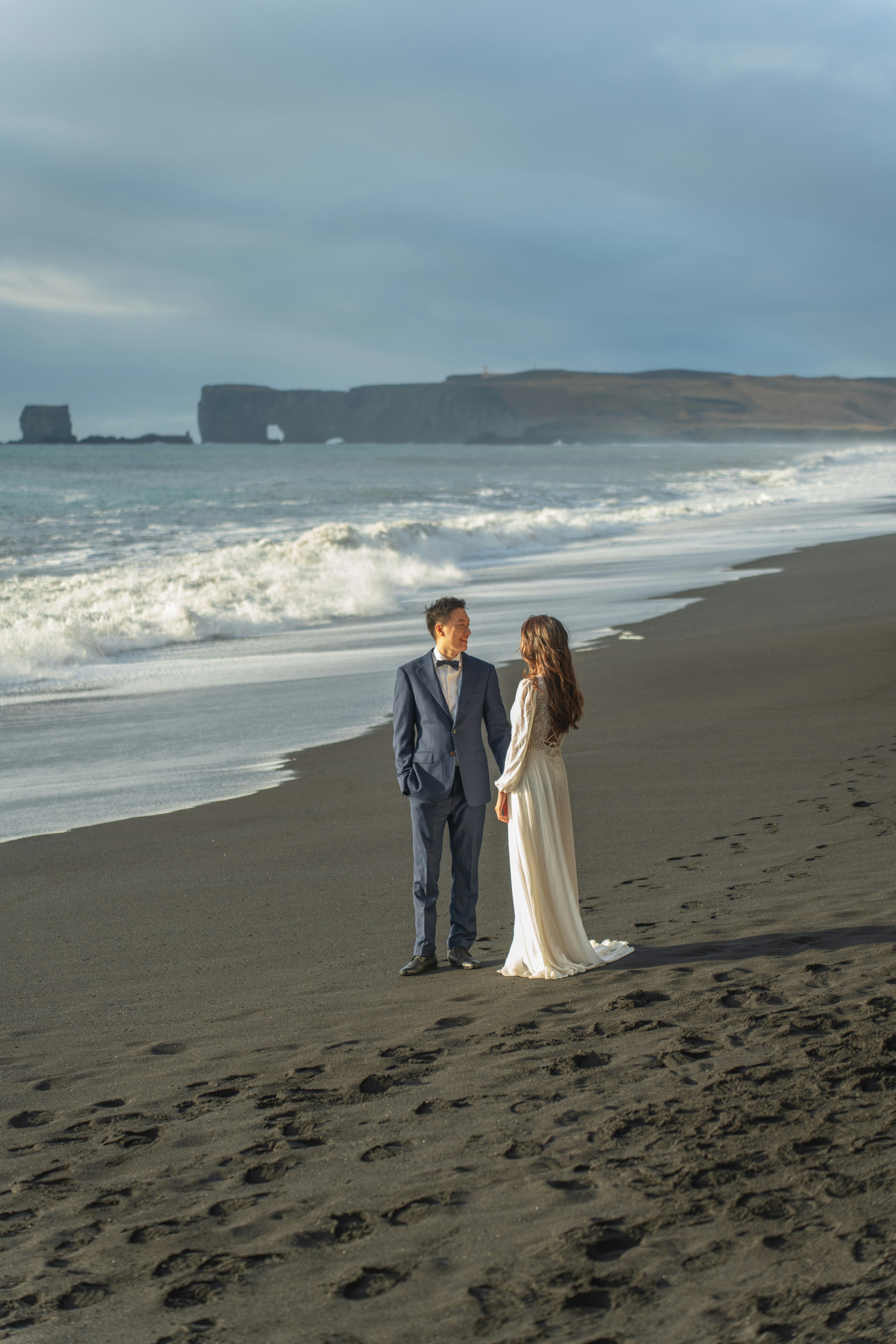 A Quiet Moment: Attire Against the Ocean Edge