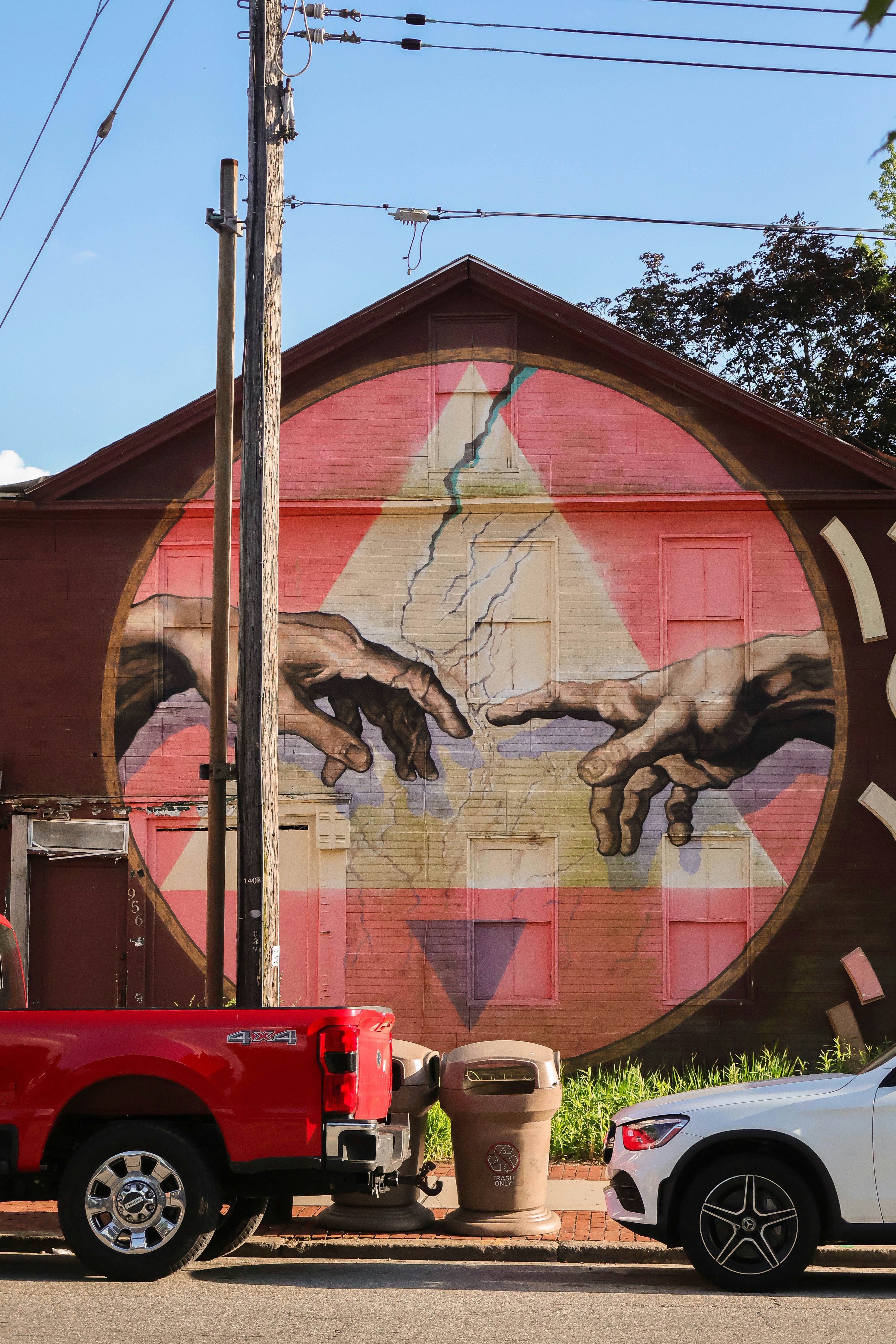 a large mural on the side of a building