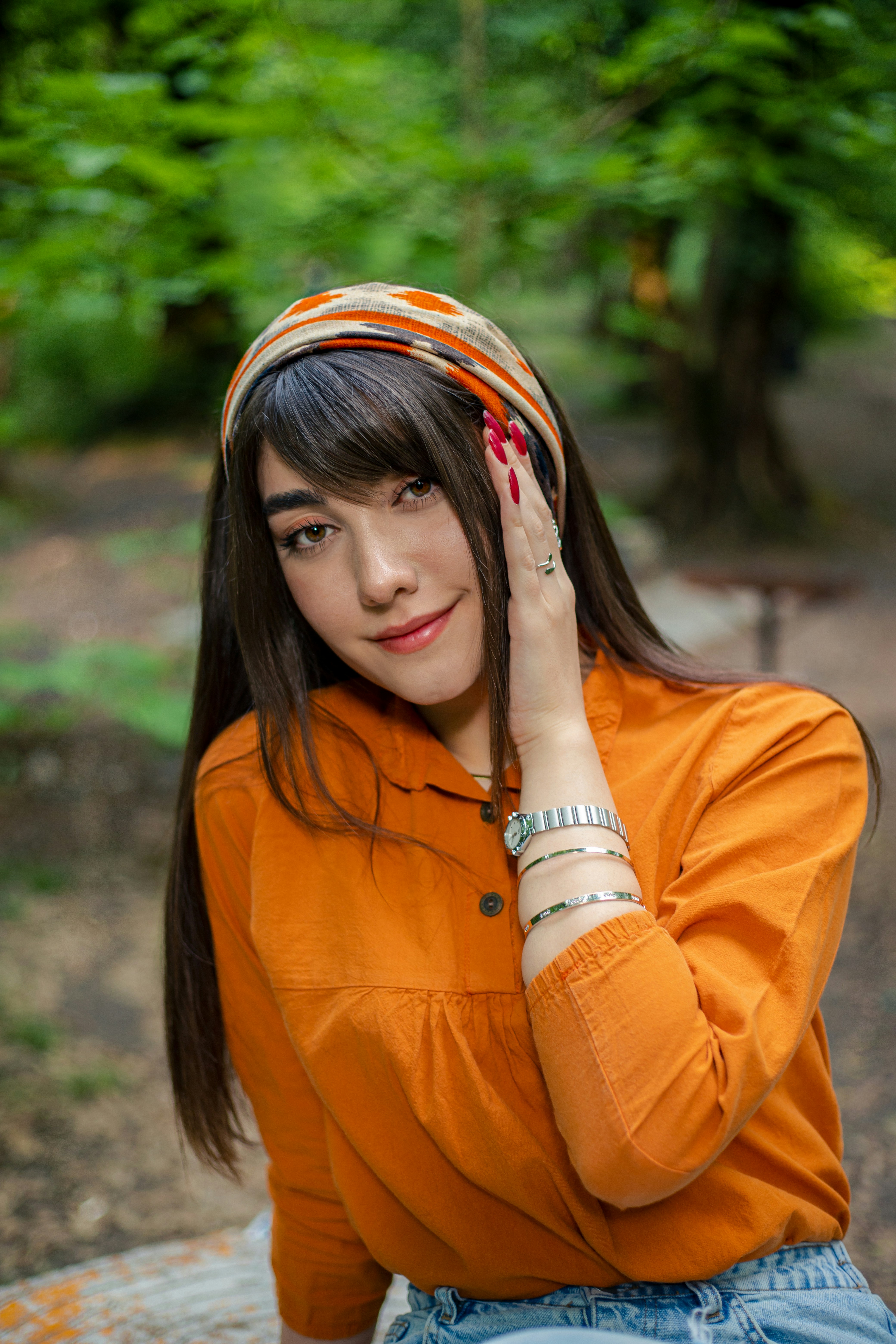 Amber Quietude: A Portrait in Dappled Forest Light