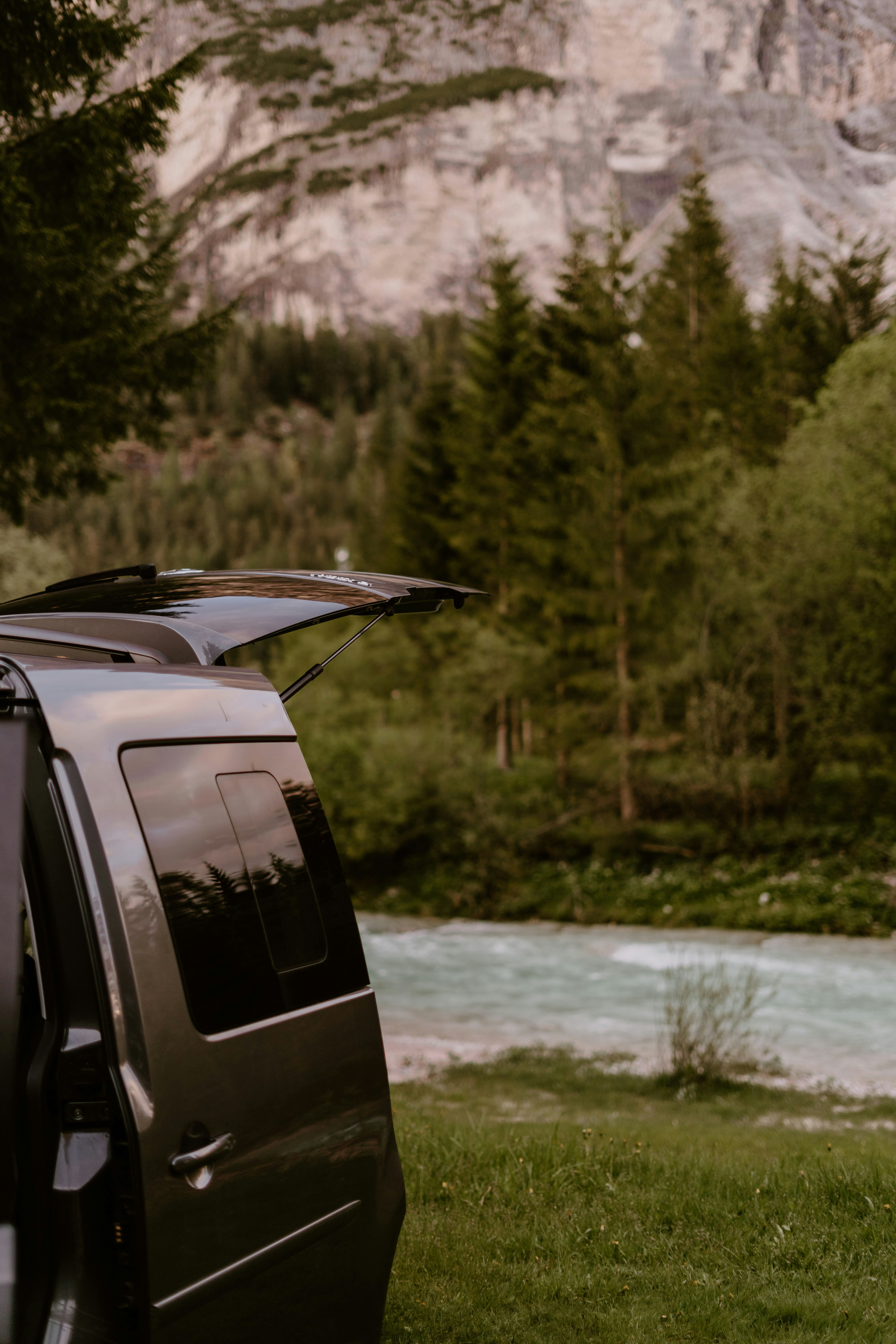 Riverside Camper Hatch Under Alpine Light