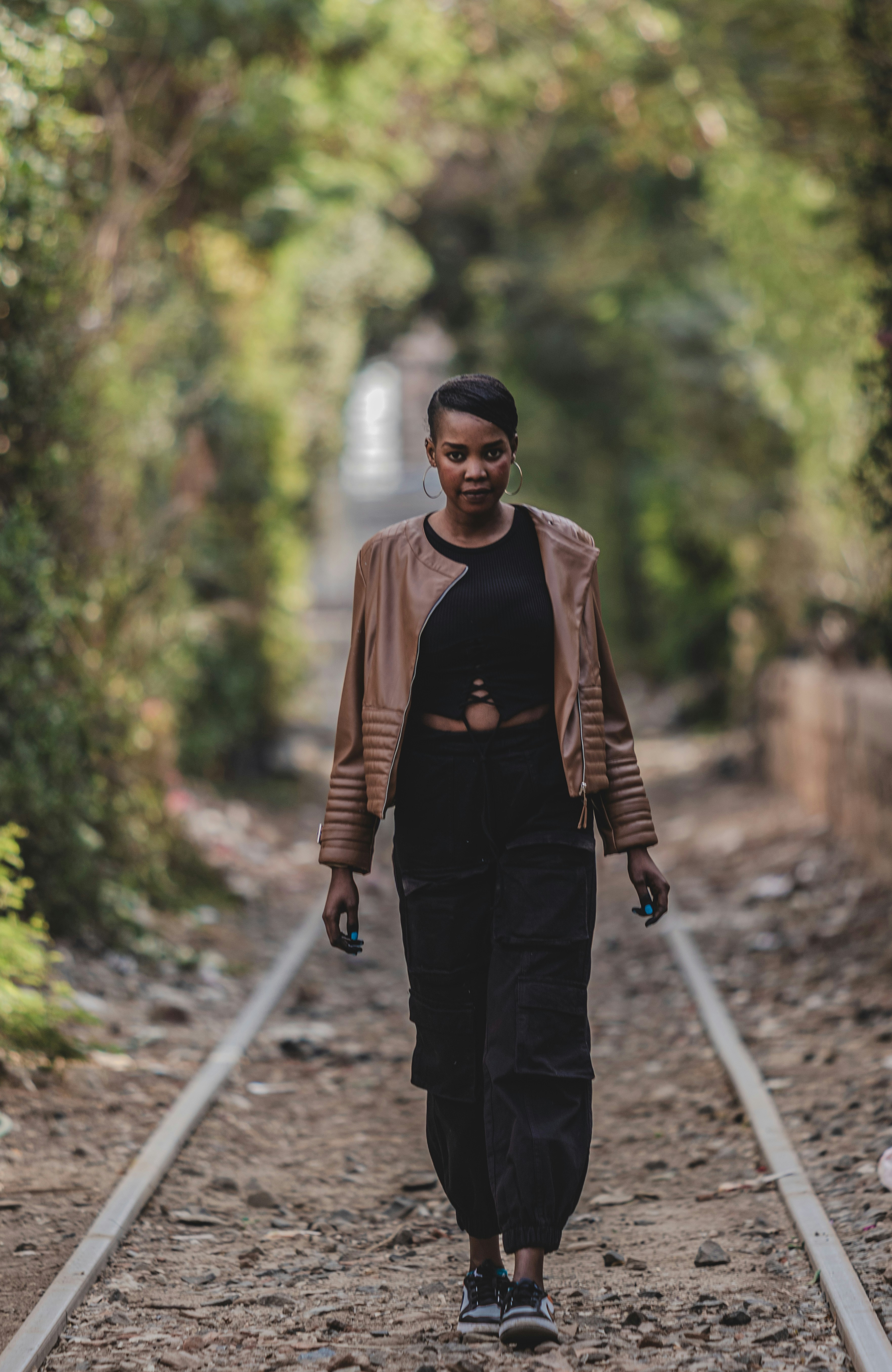 Railside Reverie: A Bold Walk Through a Verdant Corridor