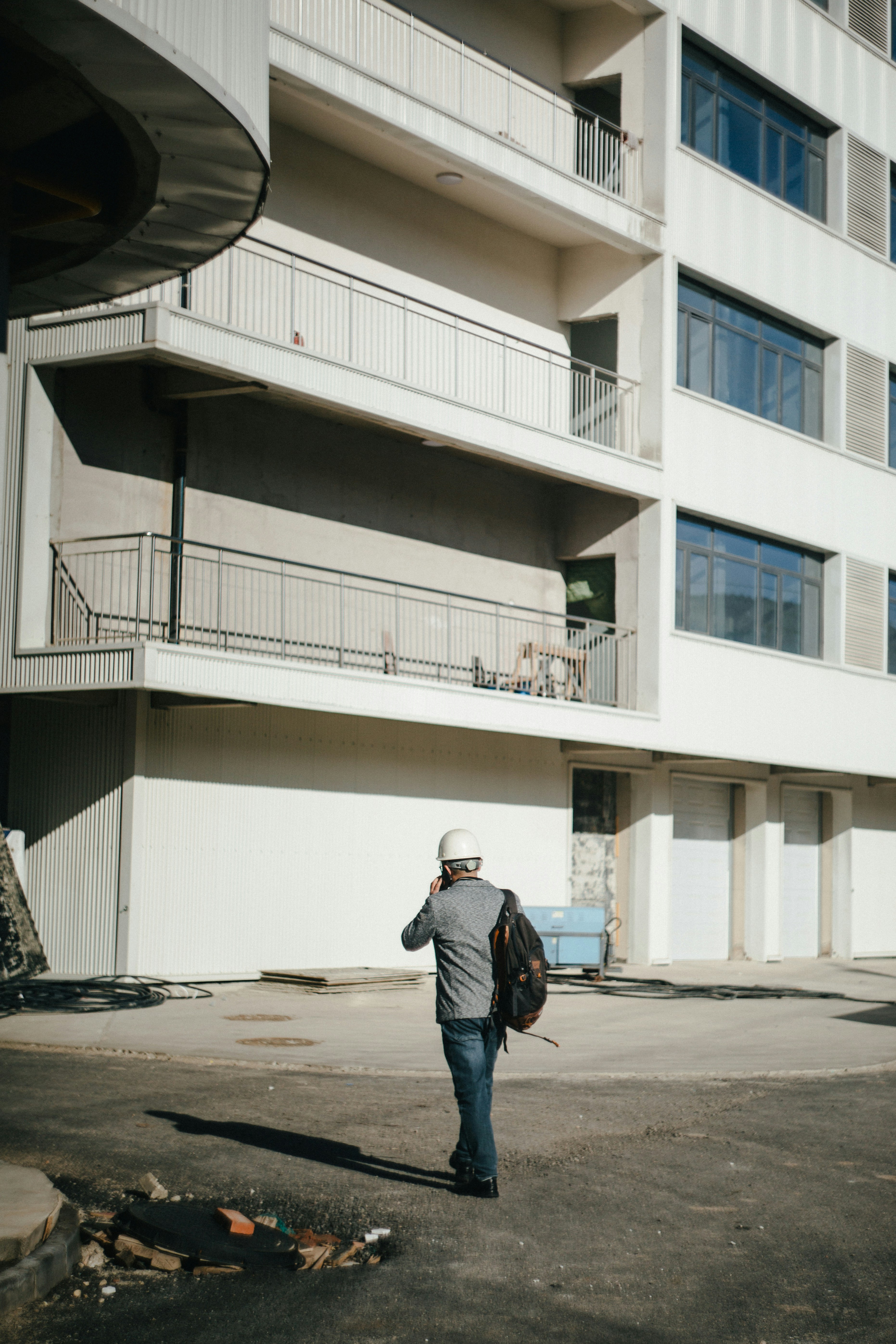 Helmeted Figure Steps Toward a Minimalist Construction Block