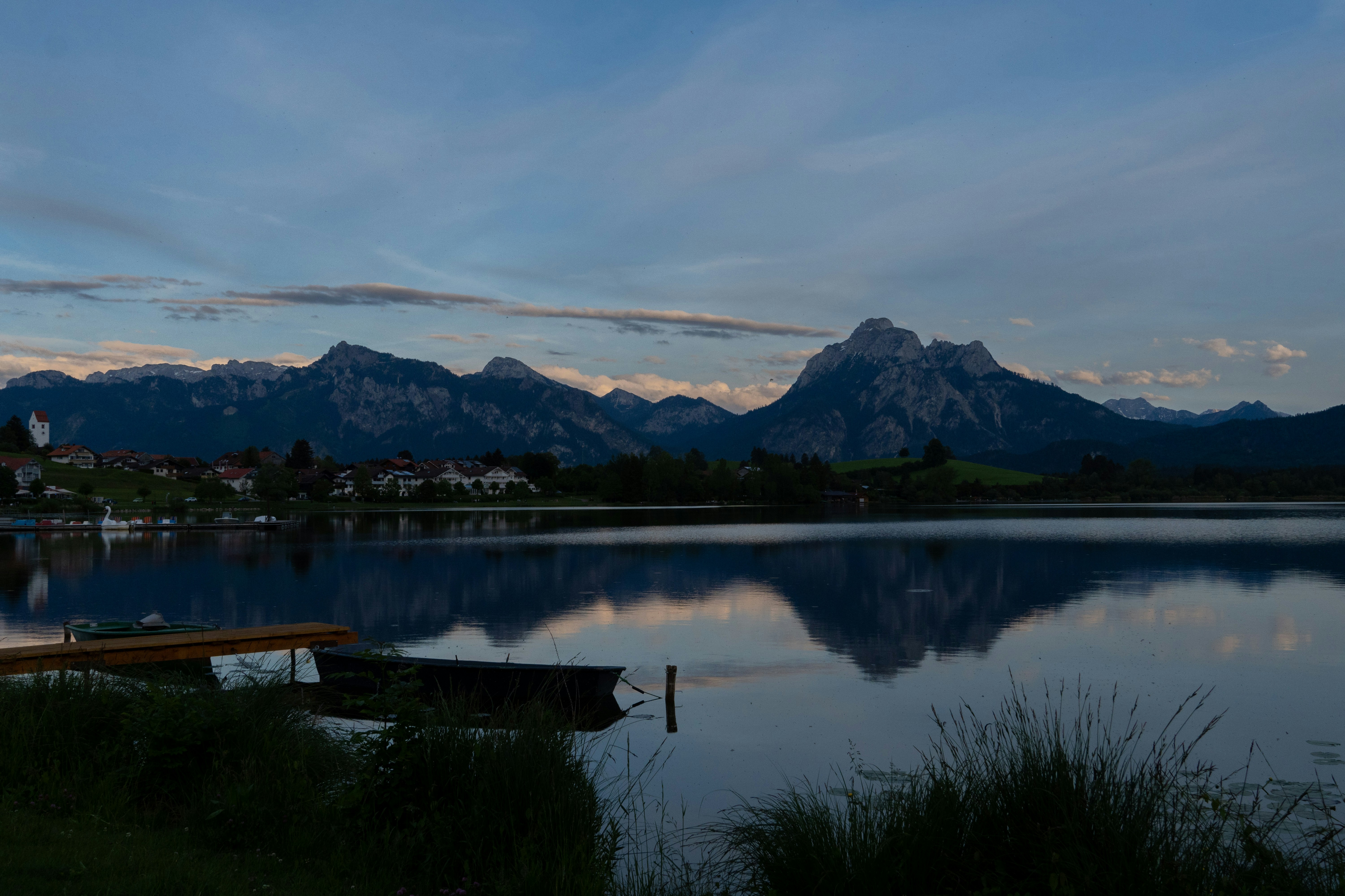 Blue Hour Reflections Over an Alpine Lake
