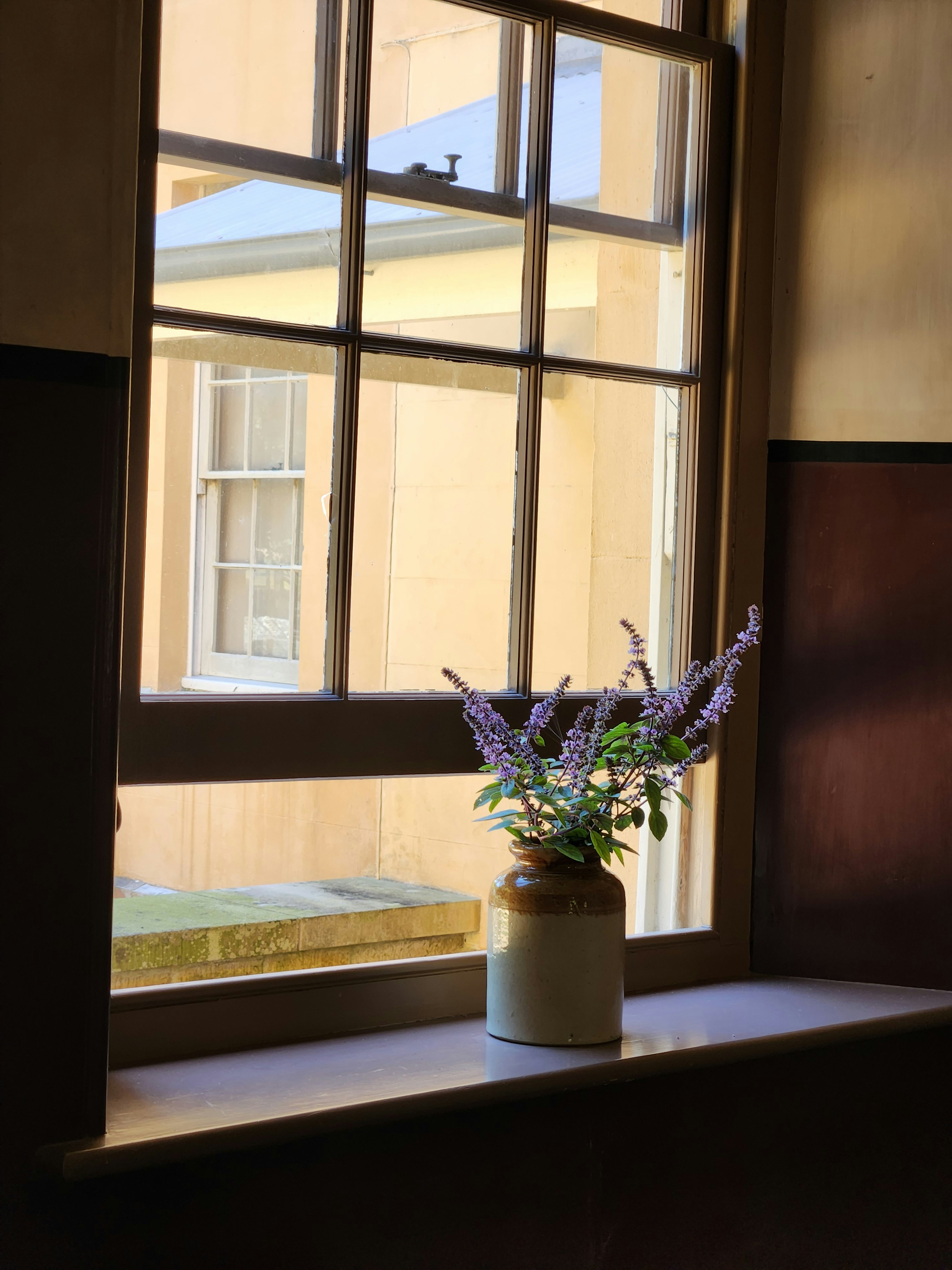 a vase of flowers sitting on a window sillDominic Kurniawan Suryaputra