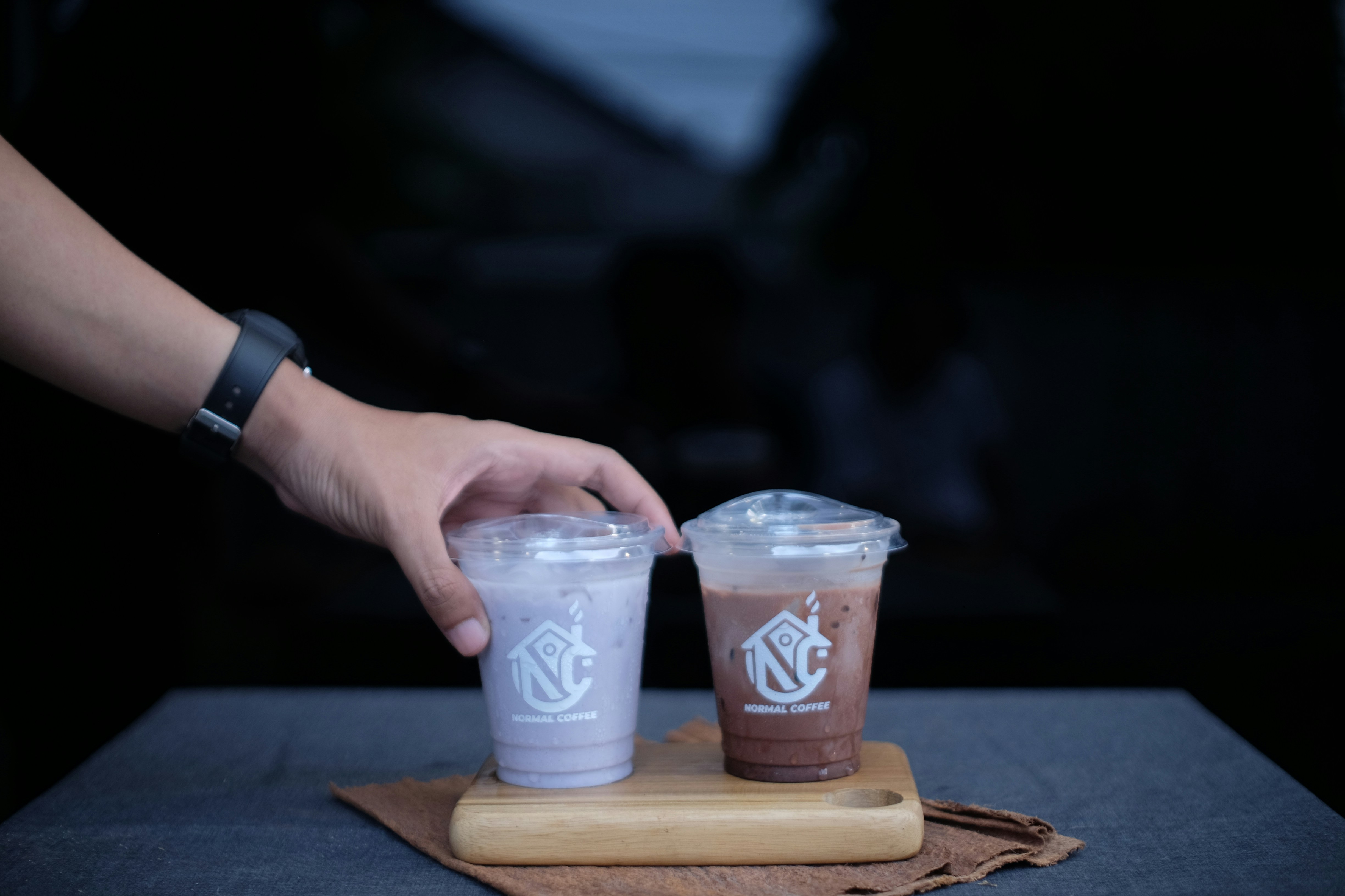 Two cups of coffee being served on a tray photo – Free Cup Image on ...
