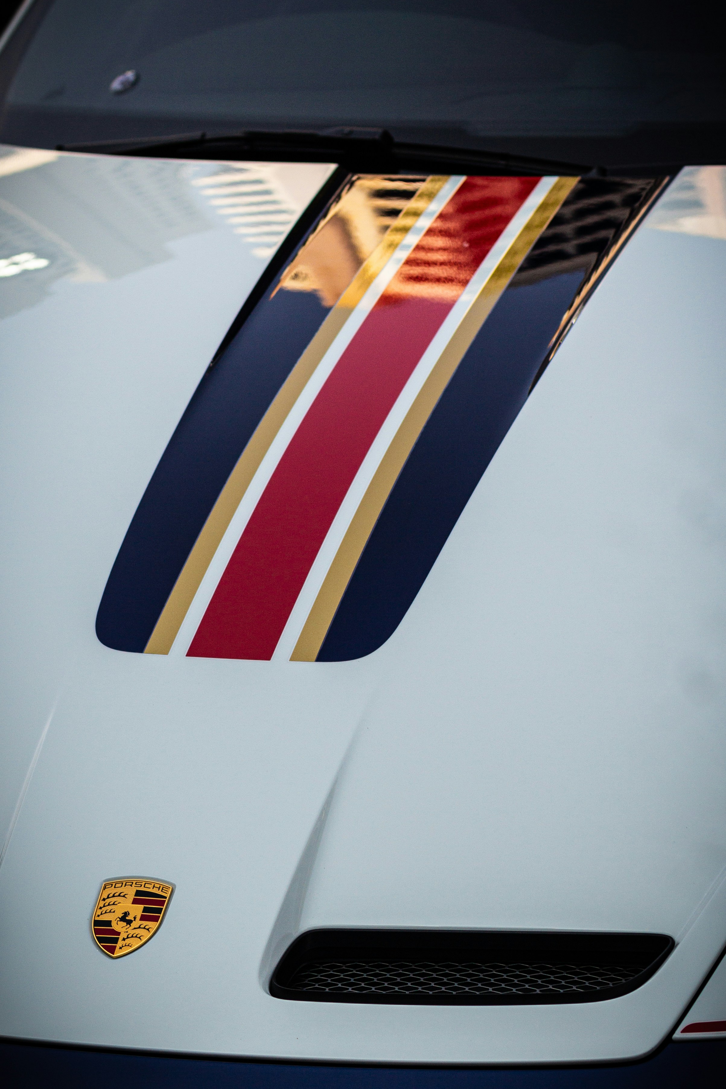 Hood Stripes and Crest: A Quiet Portrait of Porsche Precision