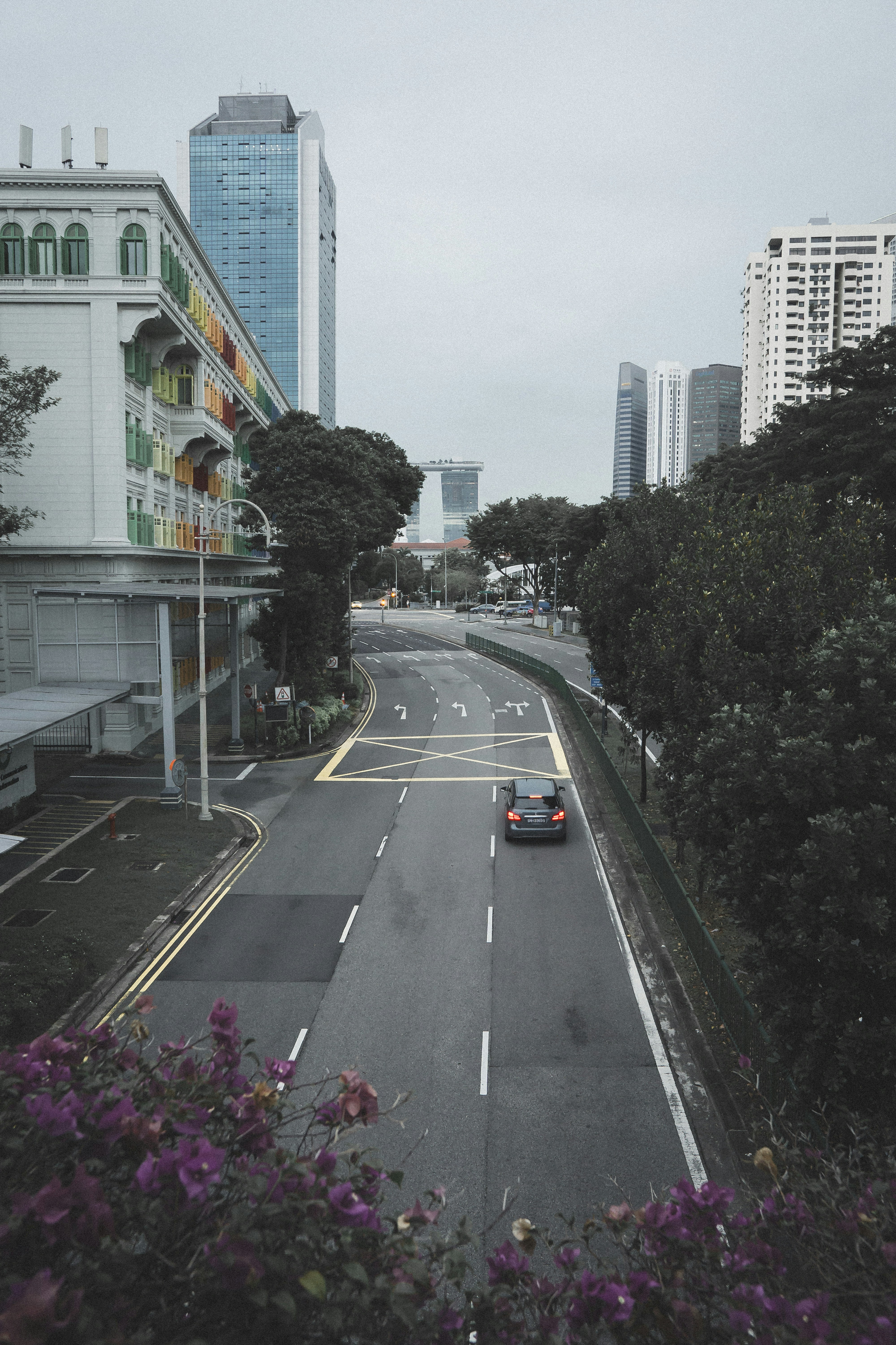 Lanes Toward the Glass Skyline: A Quiet Descent Through Painted Facades