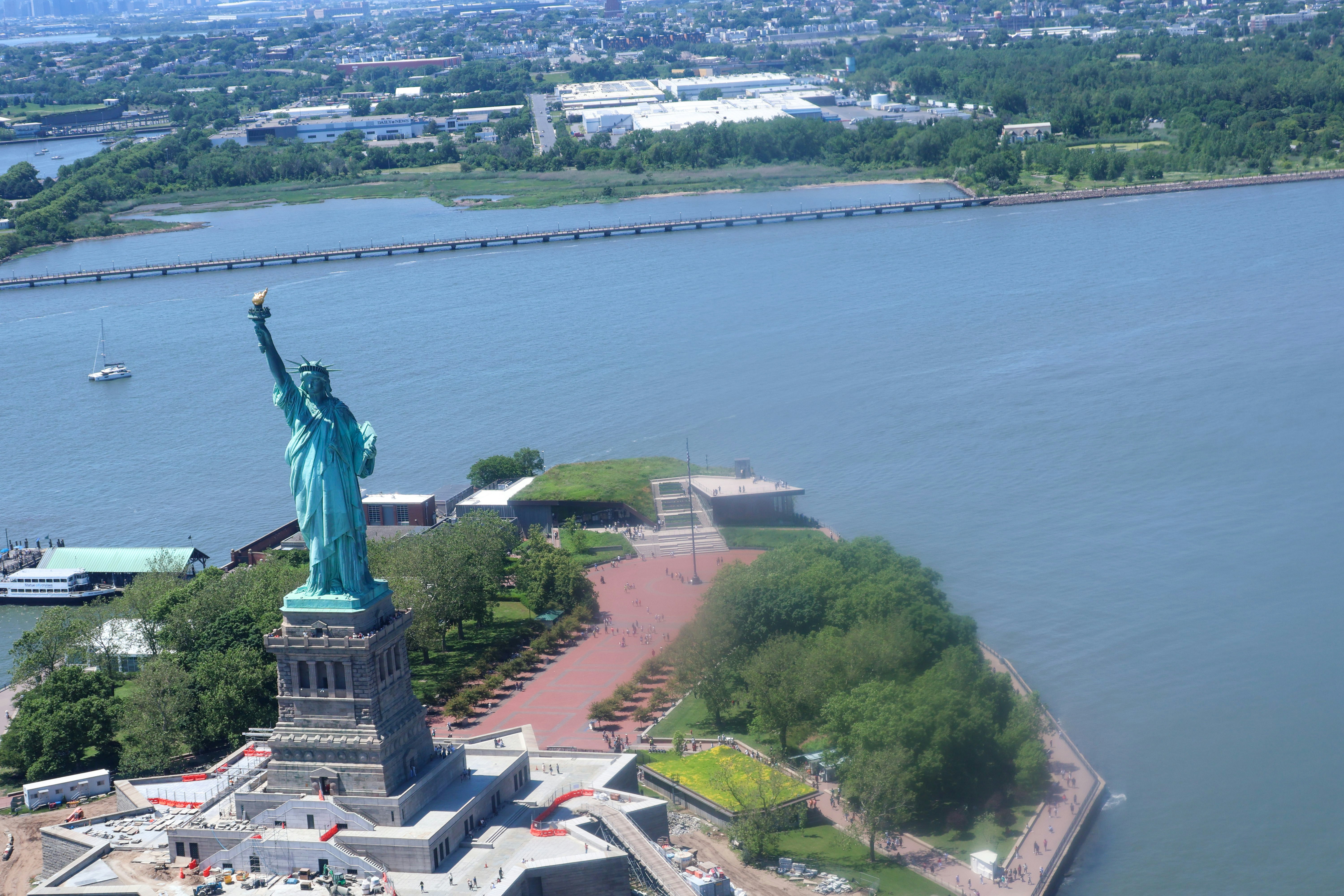 An aerial view of the statue of liberty photo – Free New york Image on ...