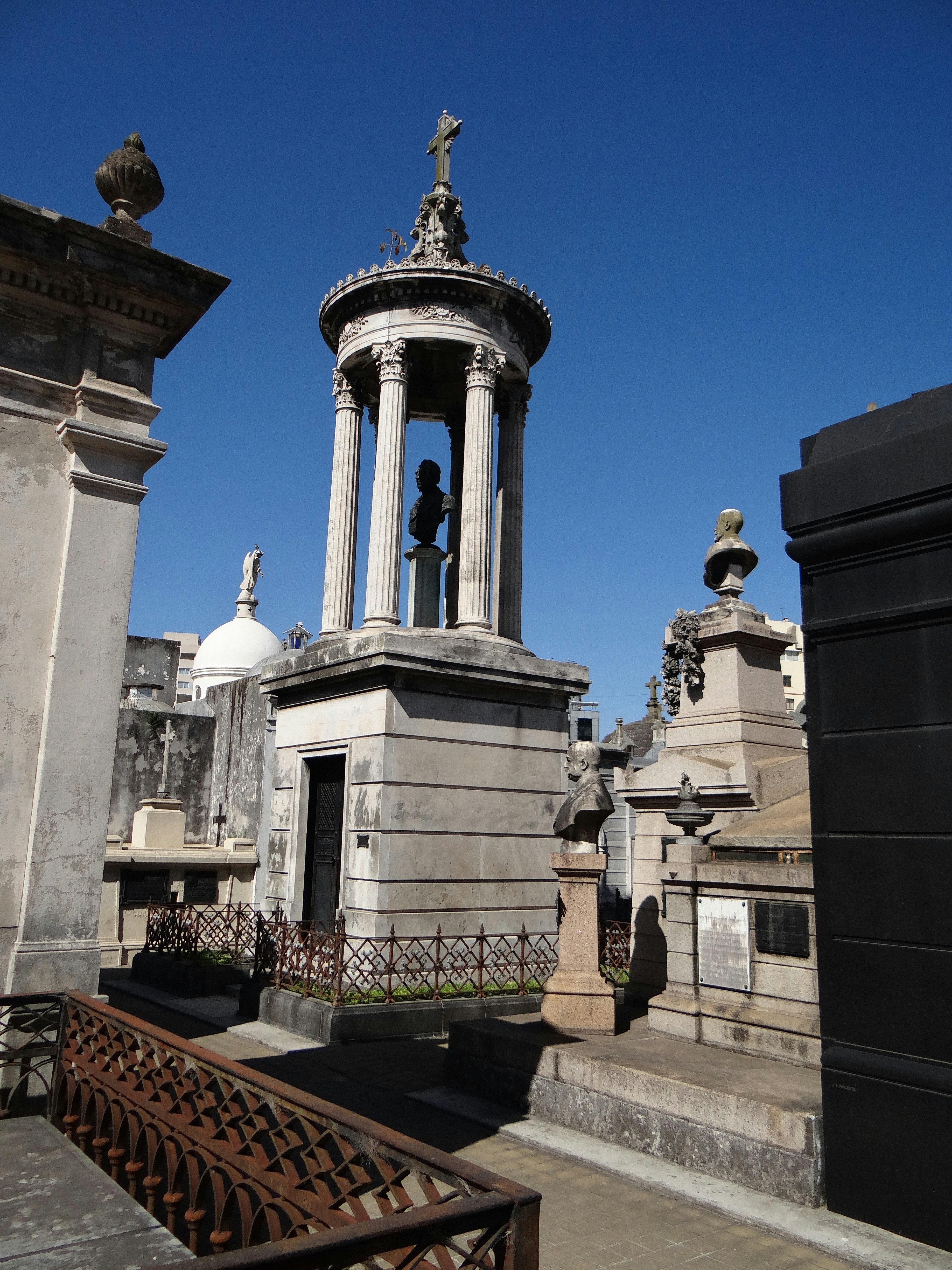 An old cemetery with a bell tower in the background photo – Free ...