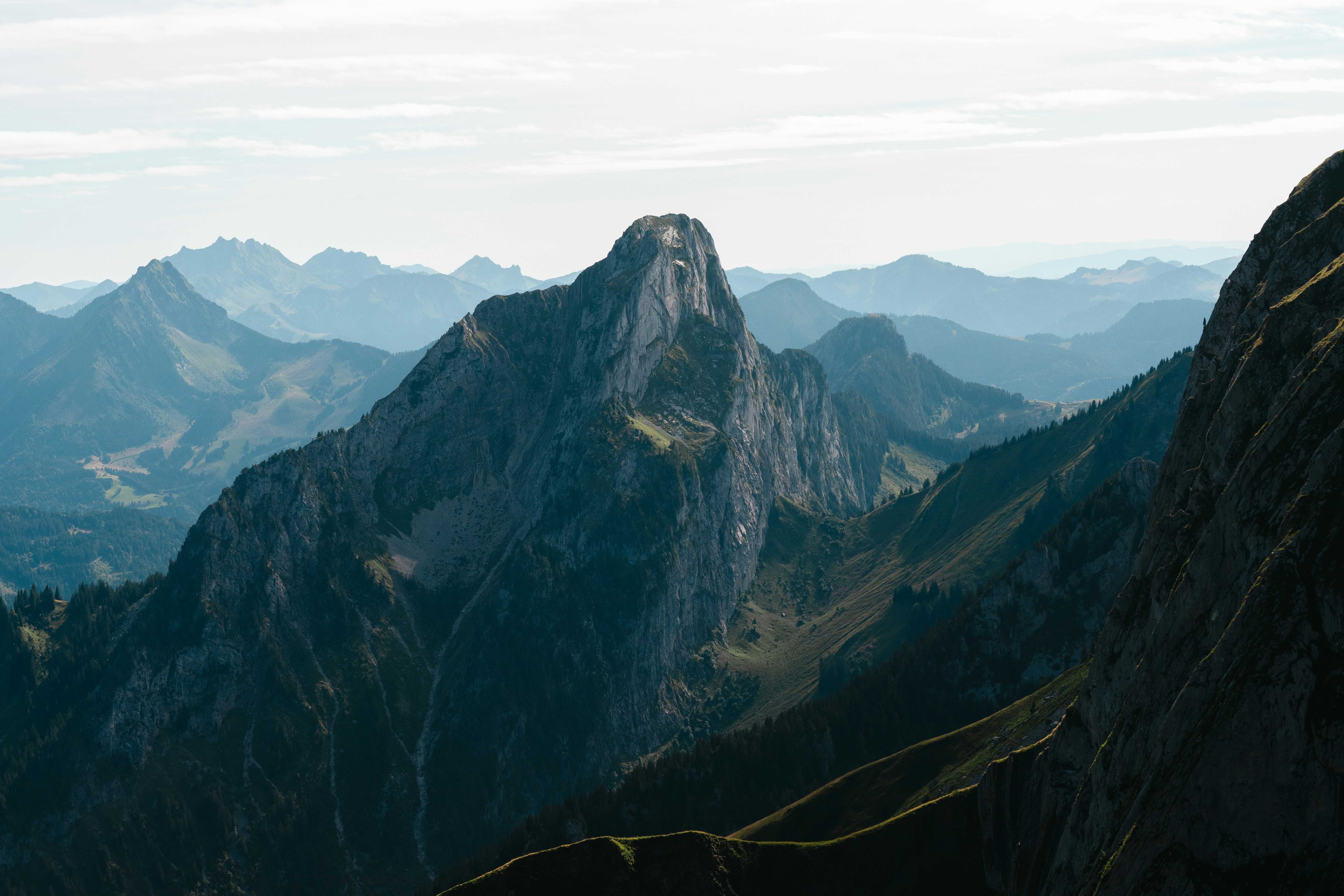 wide vision of the French Alps mountains
