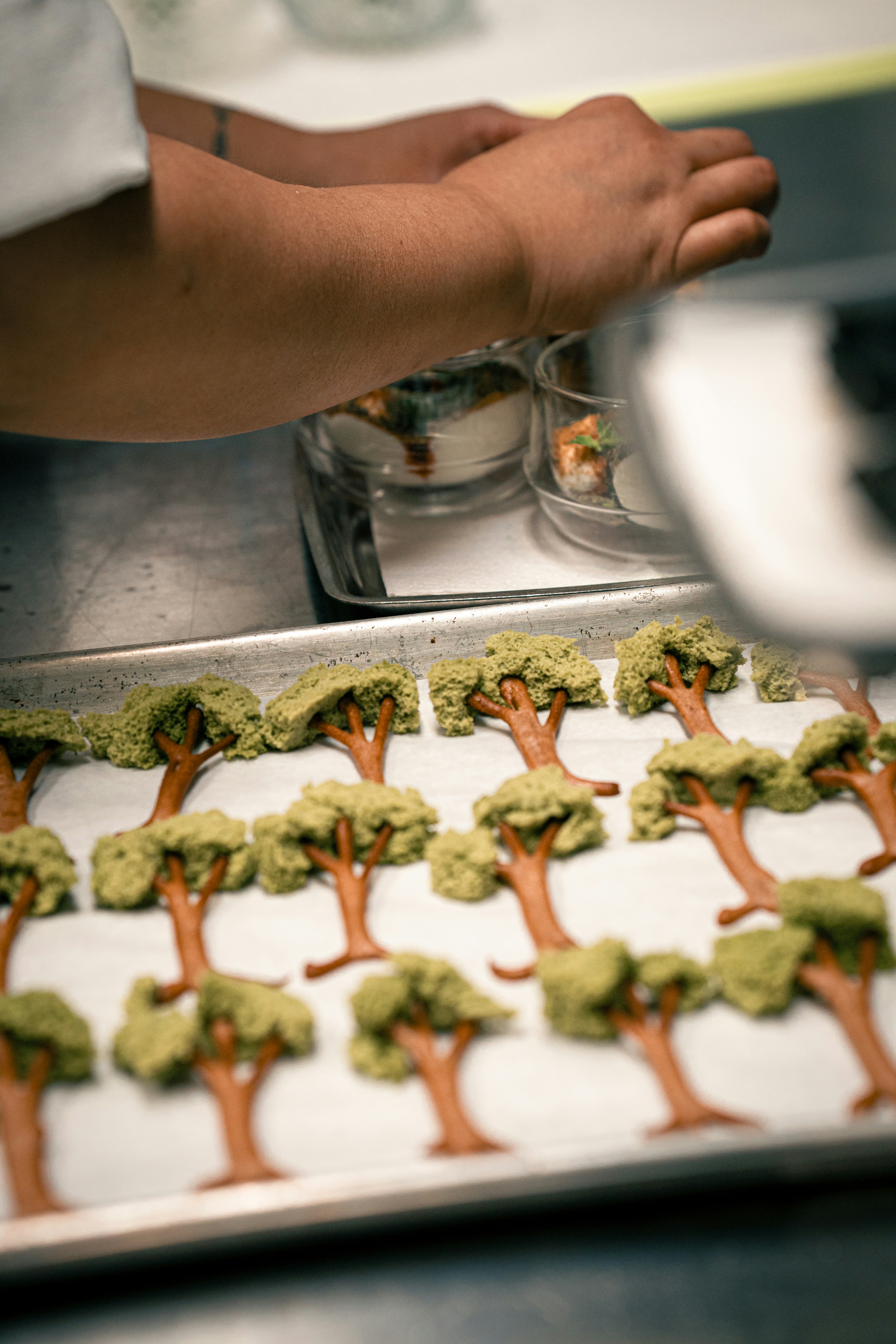Baker’s Assembly Line: Tiny Trees on a Sheet