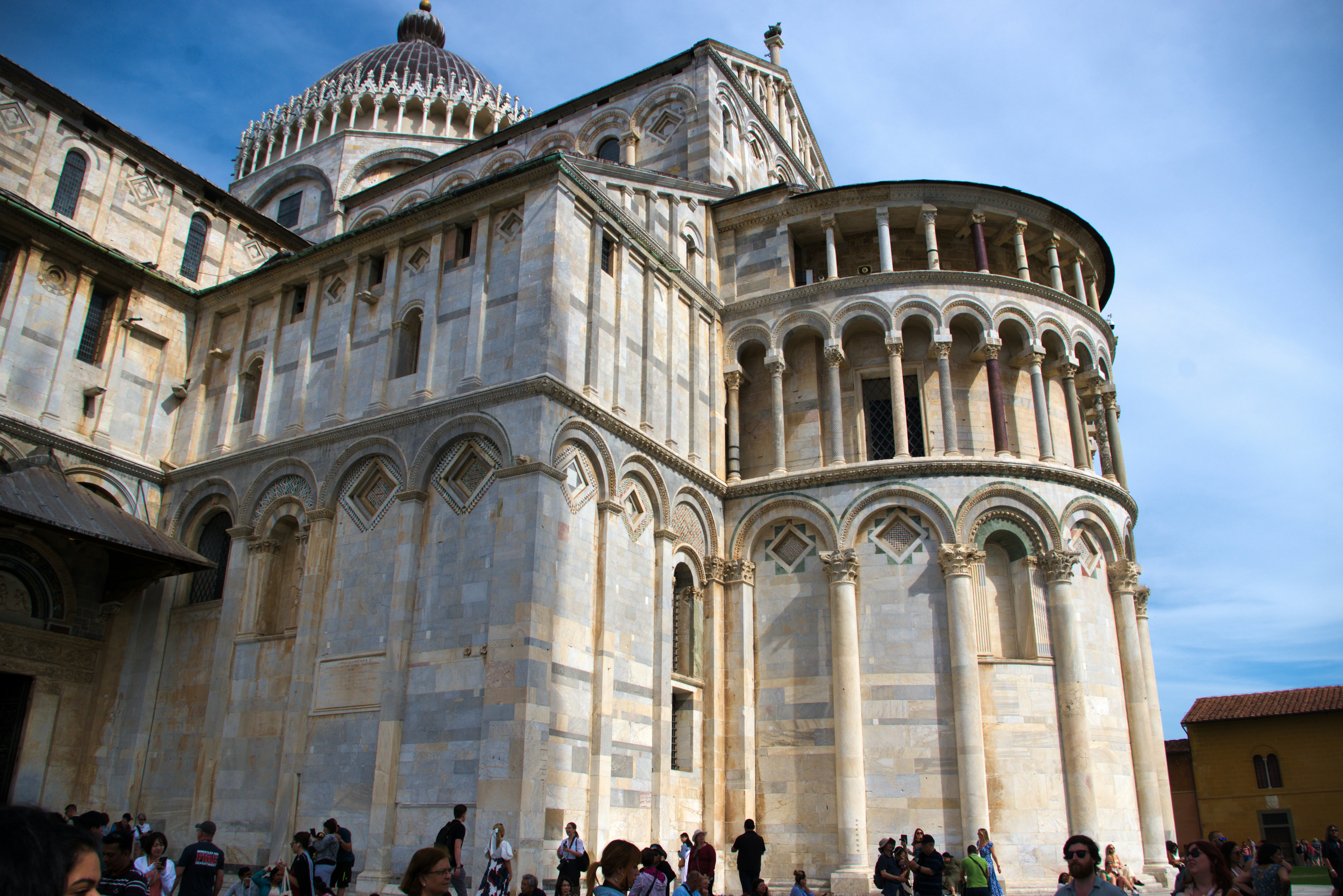 Blue Sky over Pisa Cathedral's Marble Arcades