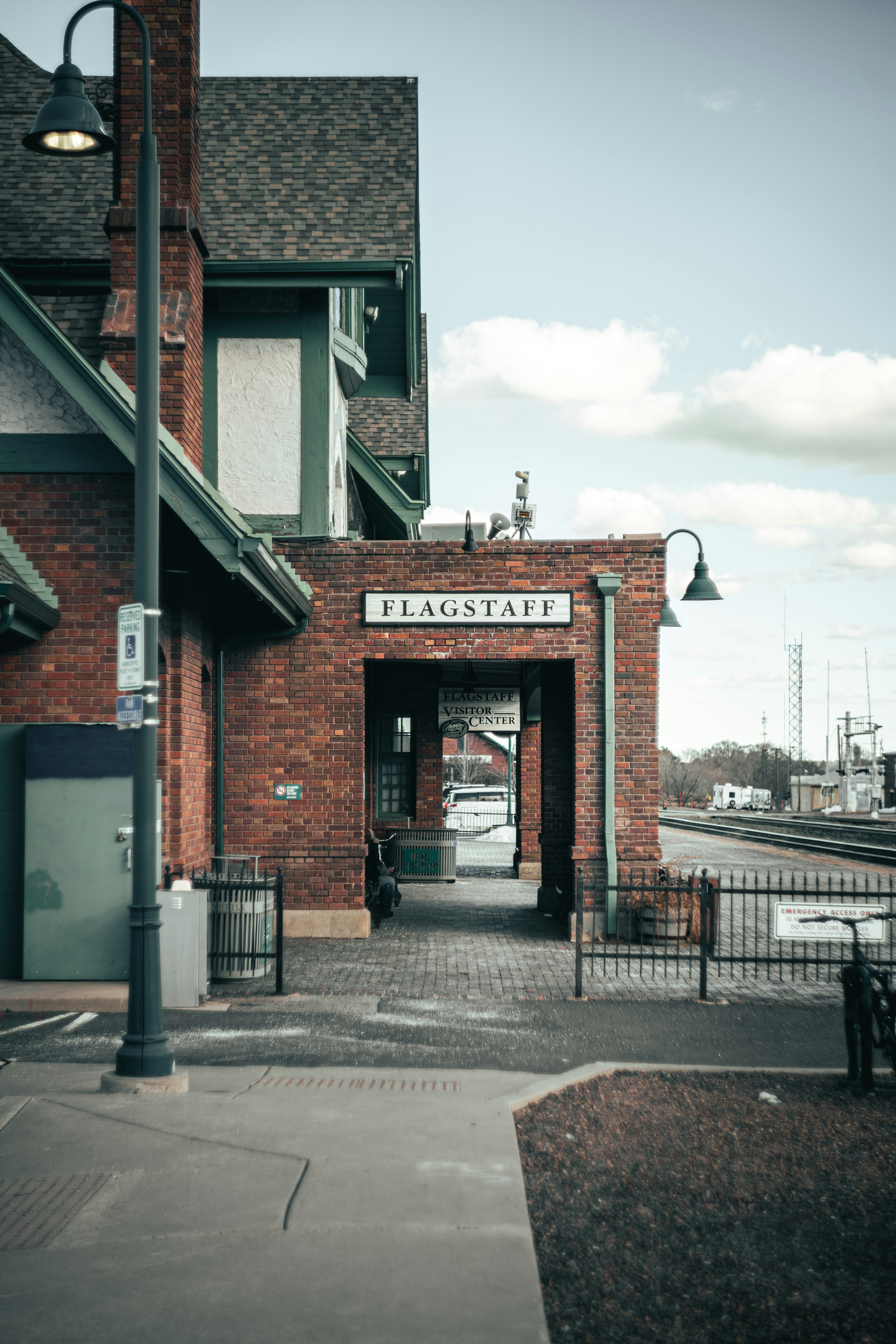 Flagstaff Archway: Brick Architecture Framing Quiet Rails