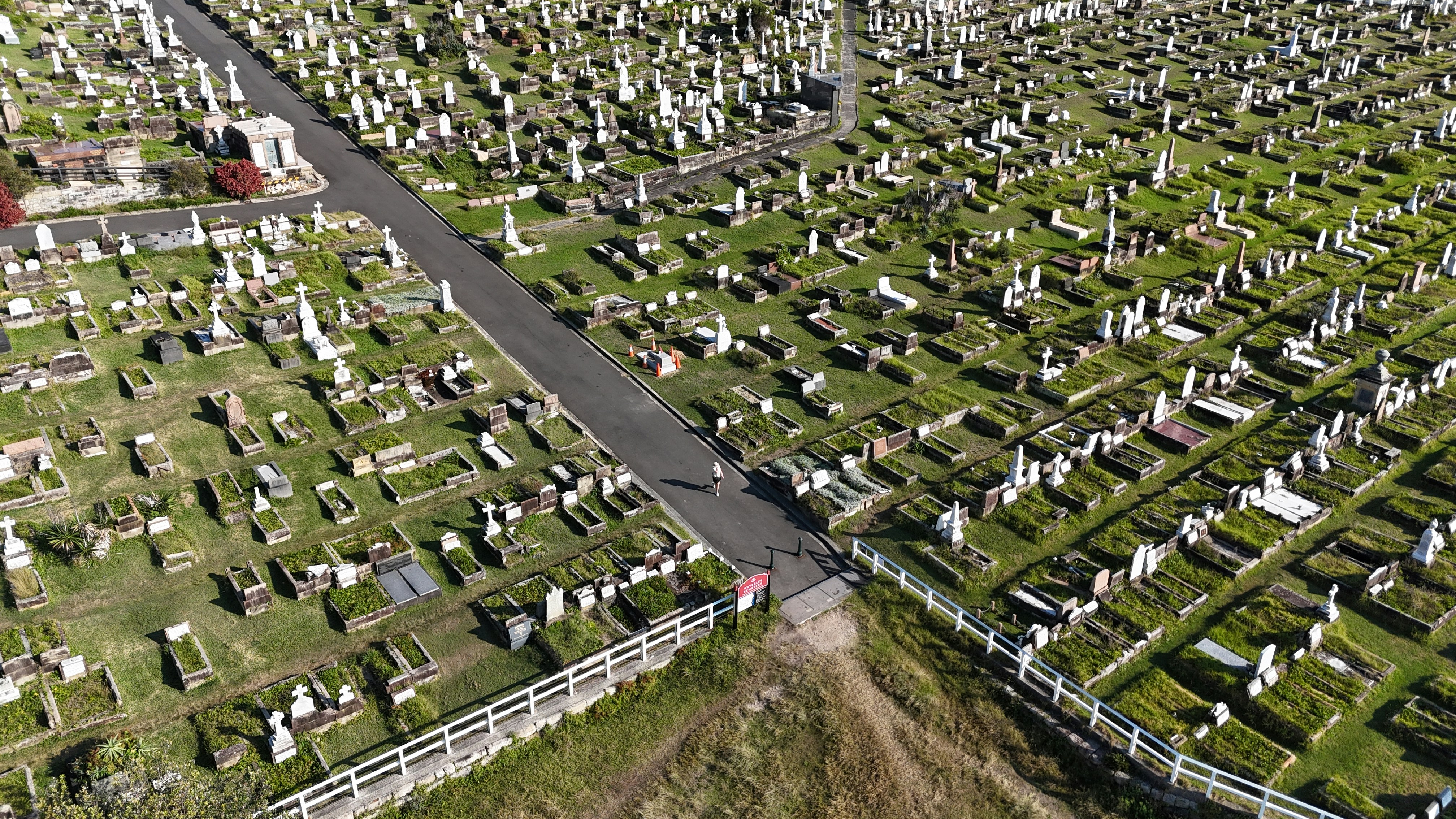Lines of Quiet: A Drone View Over a Graveyard Grid