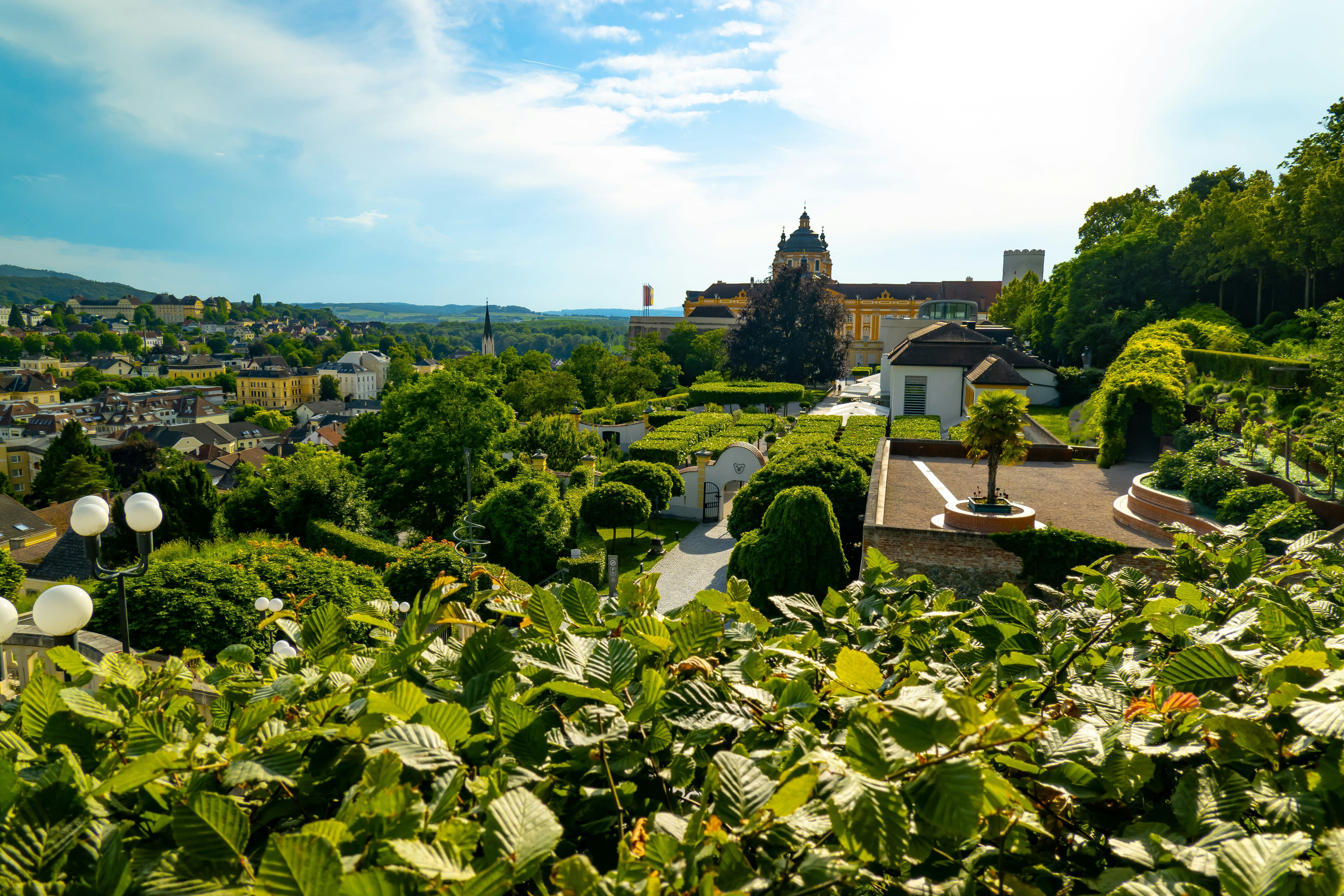 Melk Monastery view on a beutiful day at Melk, Niederösterreich, Austria.