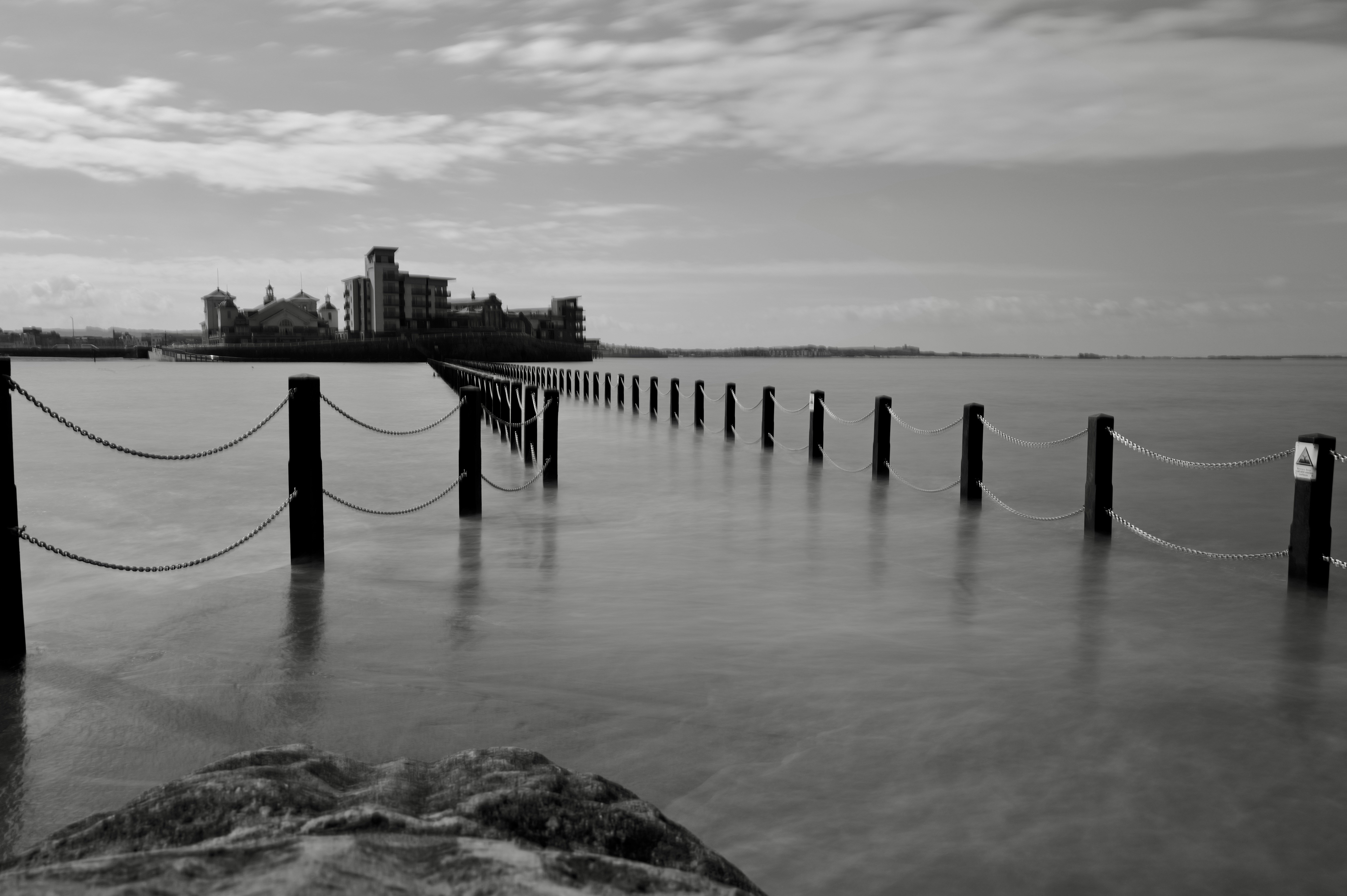 Monochrome Serenity by the Sea