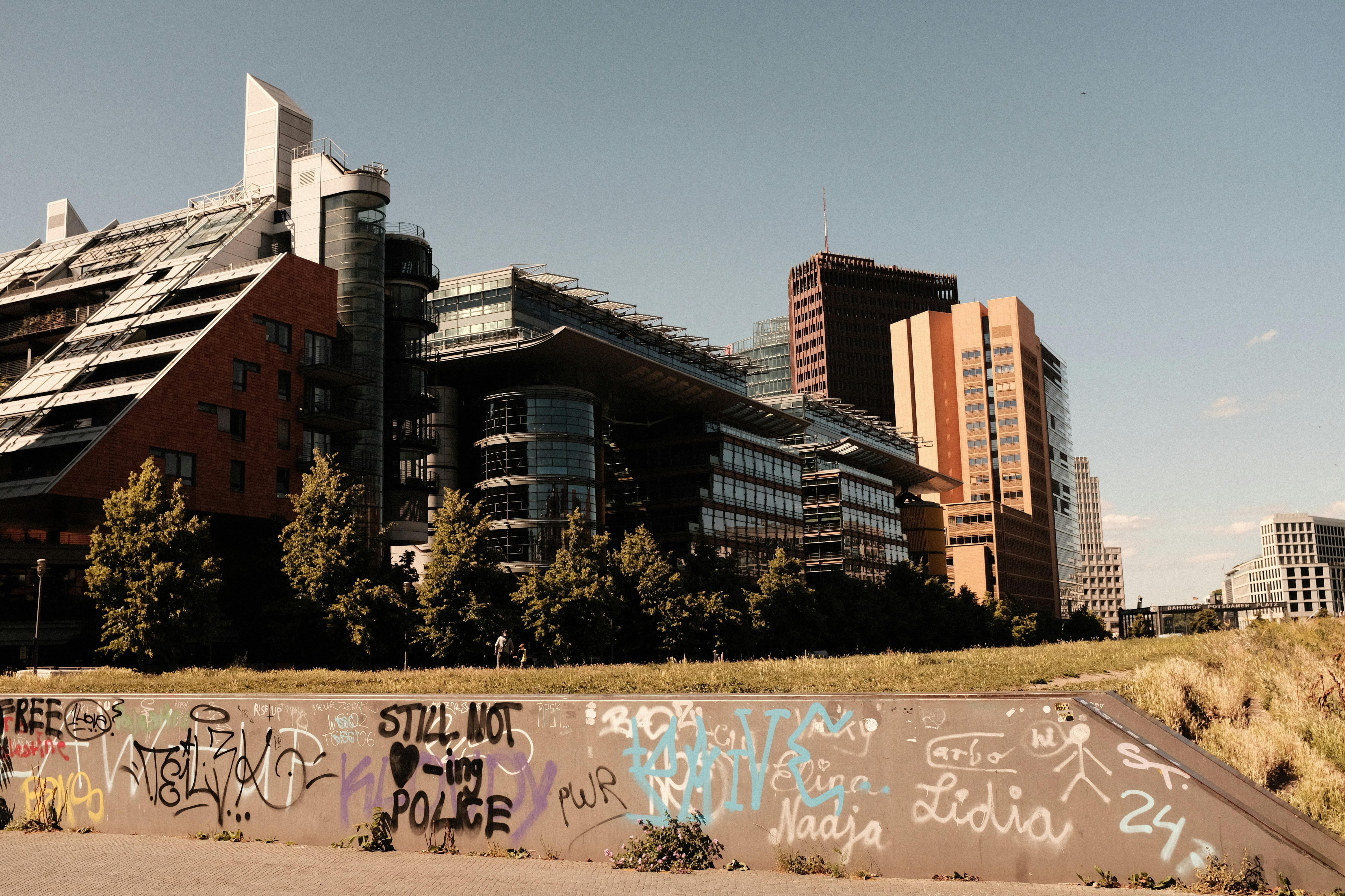 Concrete Skyline: Graffiti Ridge and Modern Towers