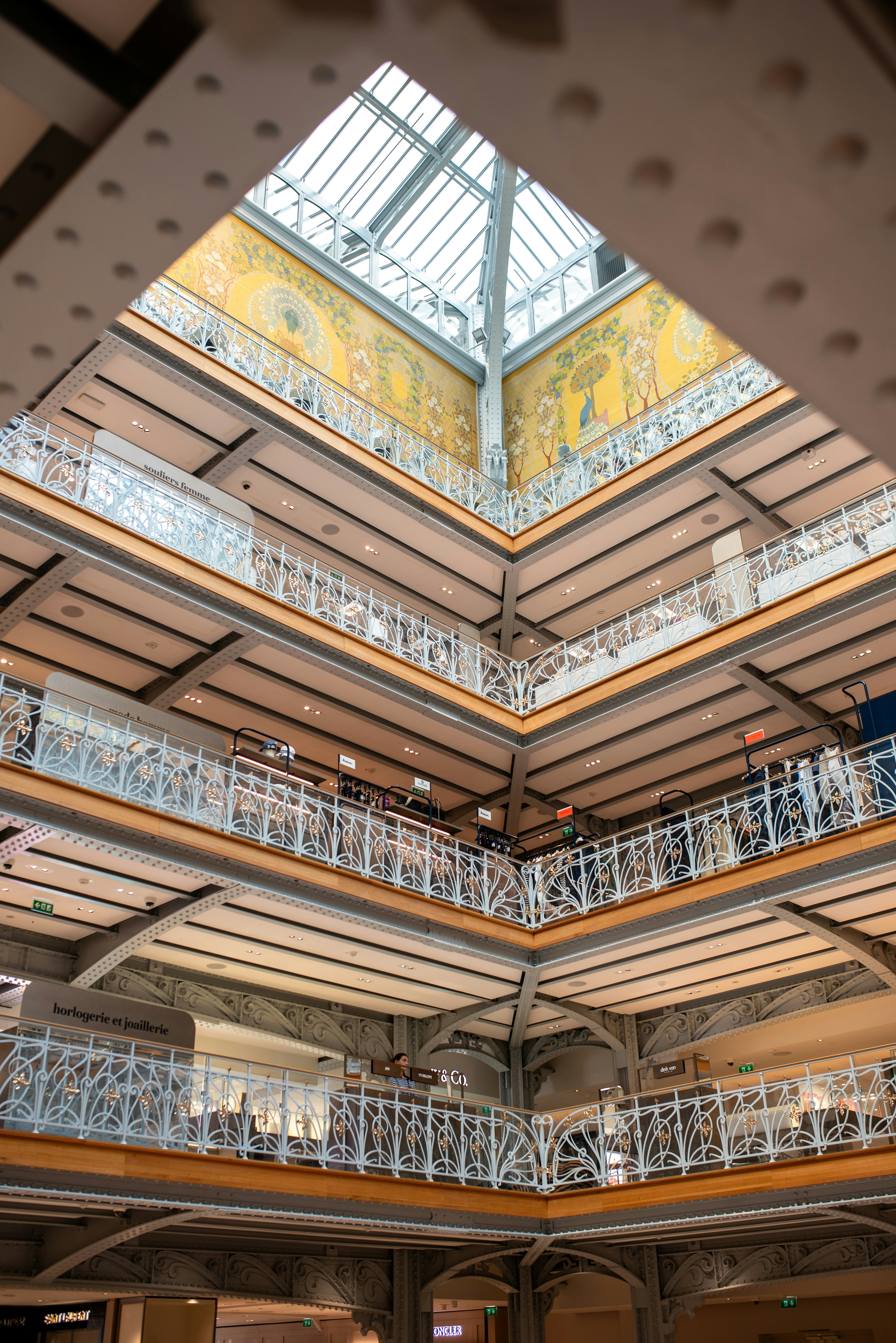 A large atrium with a skylight above it photo – Free Samaritaine Image ...