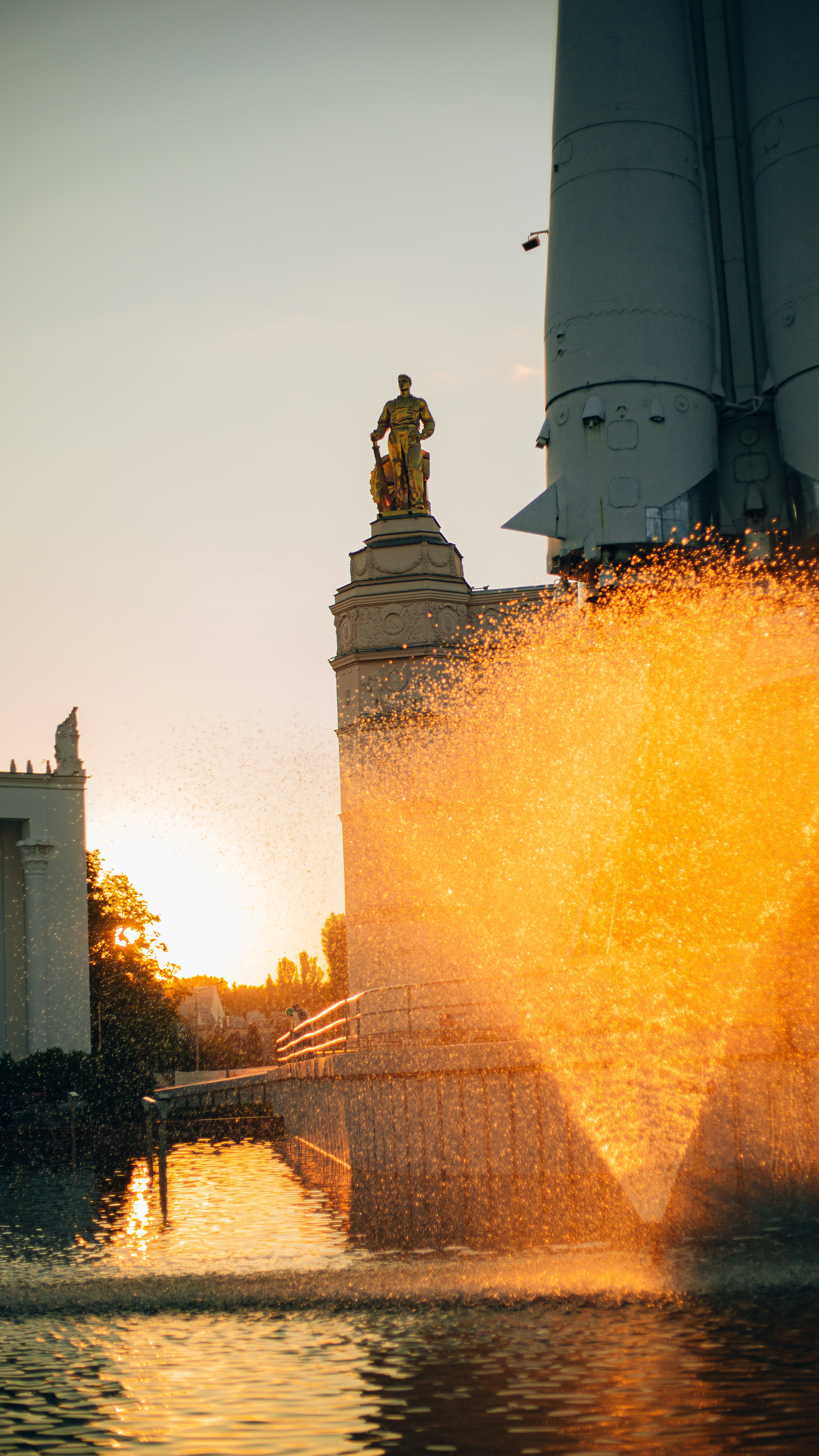 A fire hydrant spewing water into the air photo – Free Moscow Image on ...