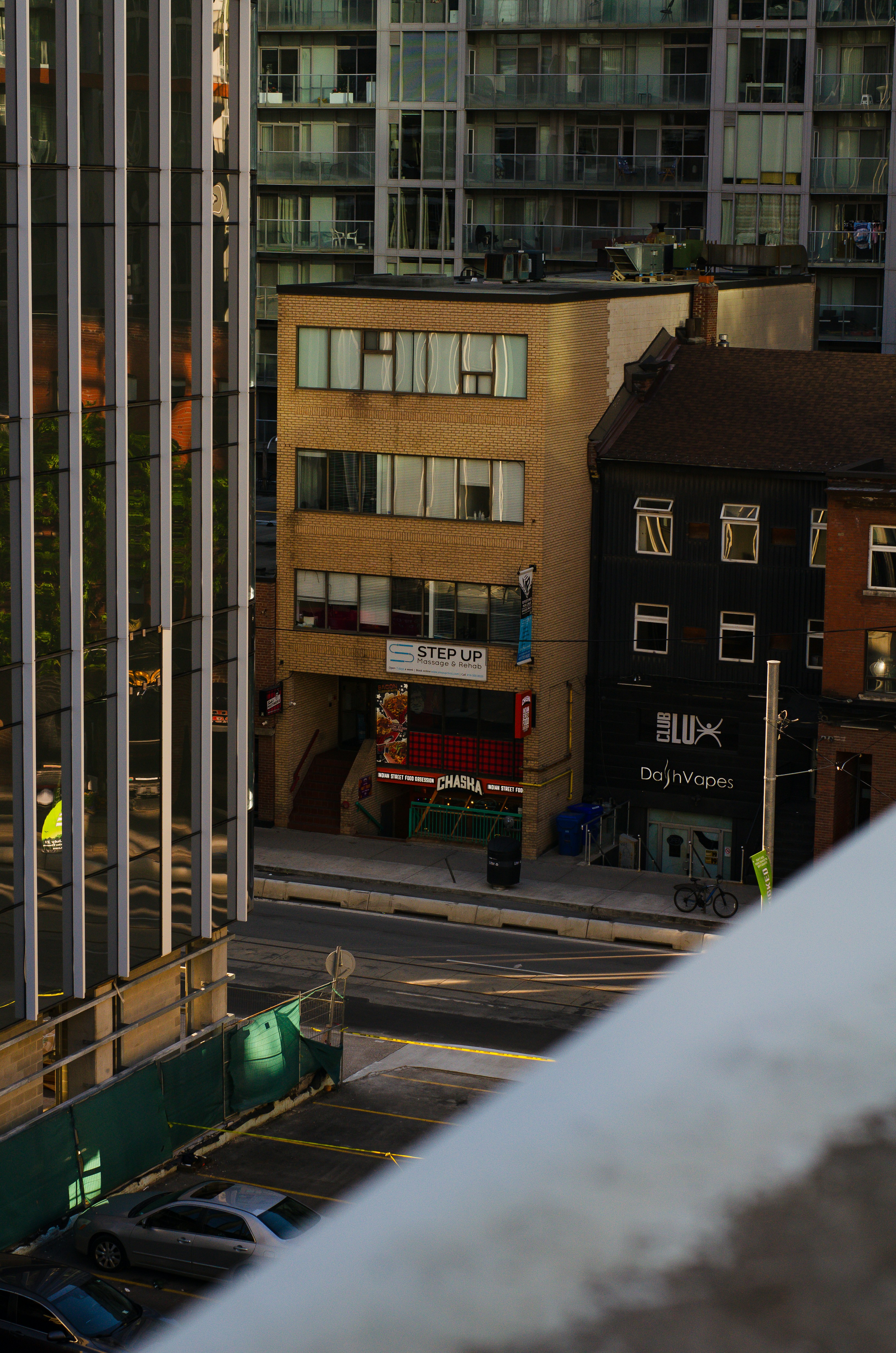 Urban Facade Chorus: A Quiet Street Between Glass and Brick