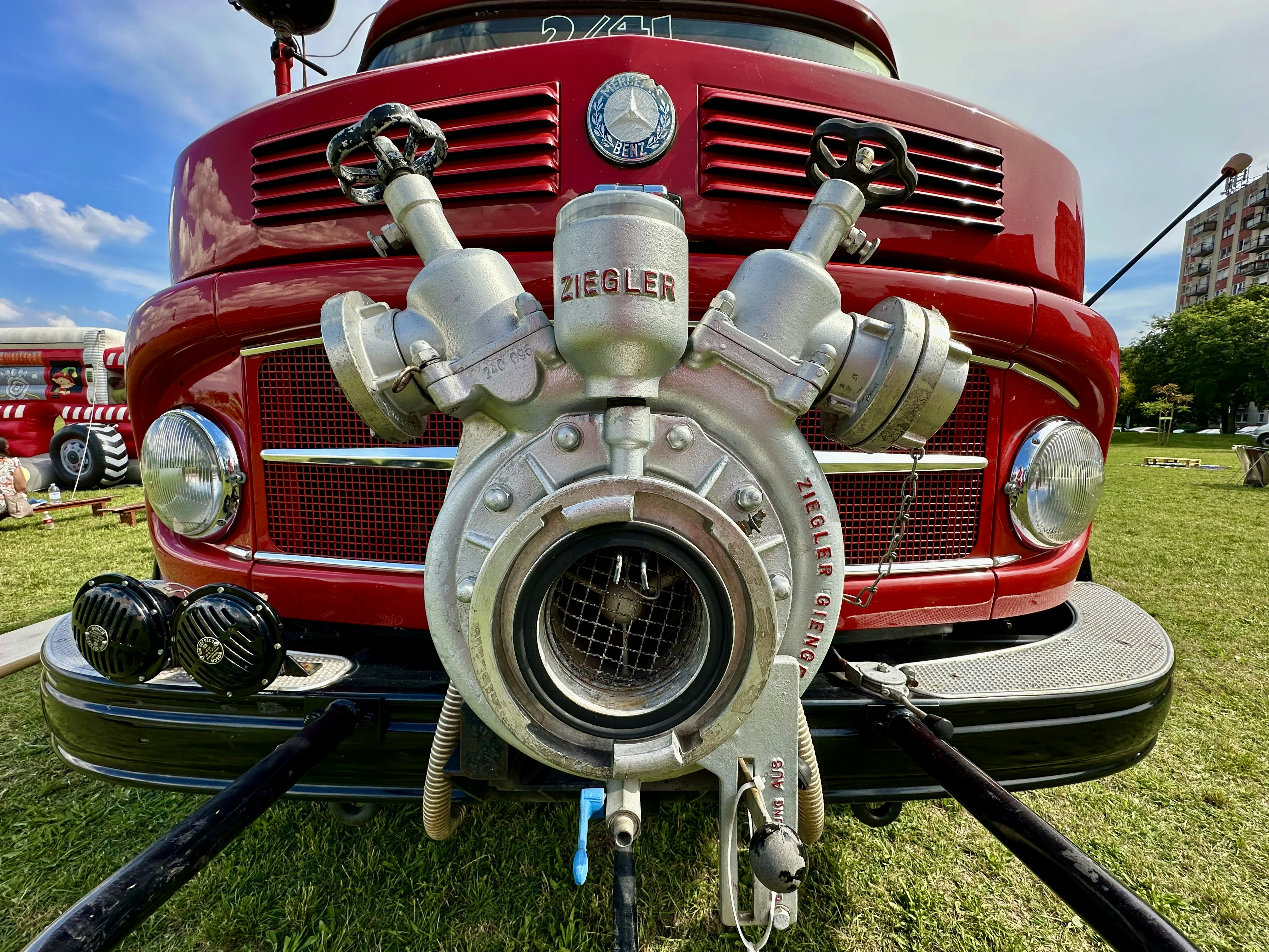 The Heart of Steel: Front-Mounted Pump on a Vintage Fire Engine