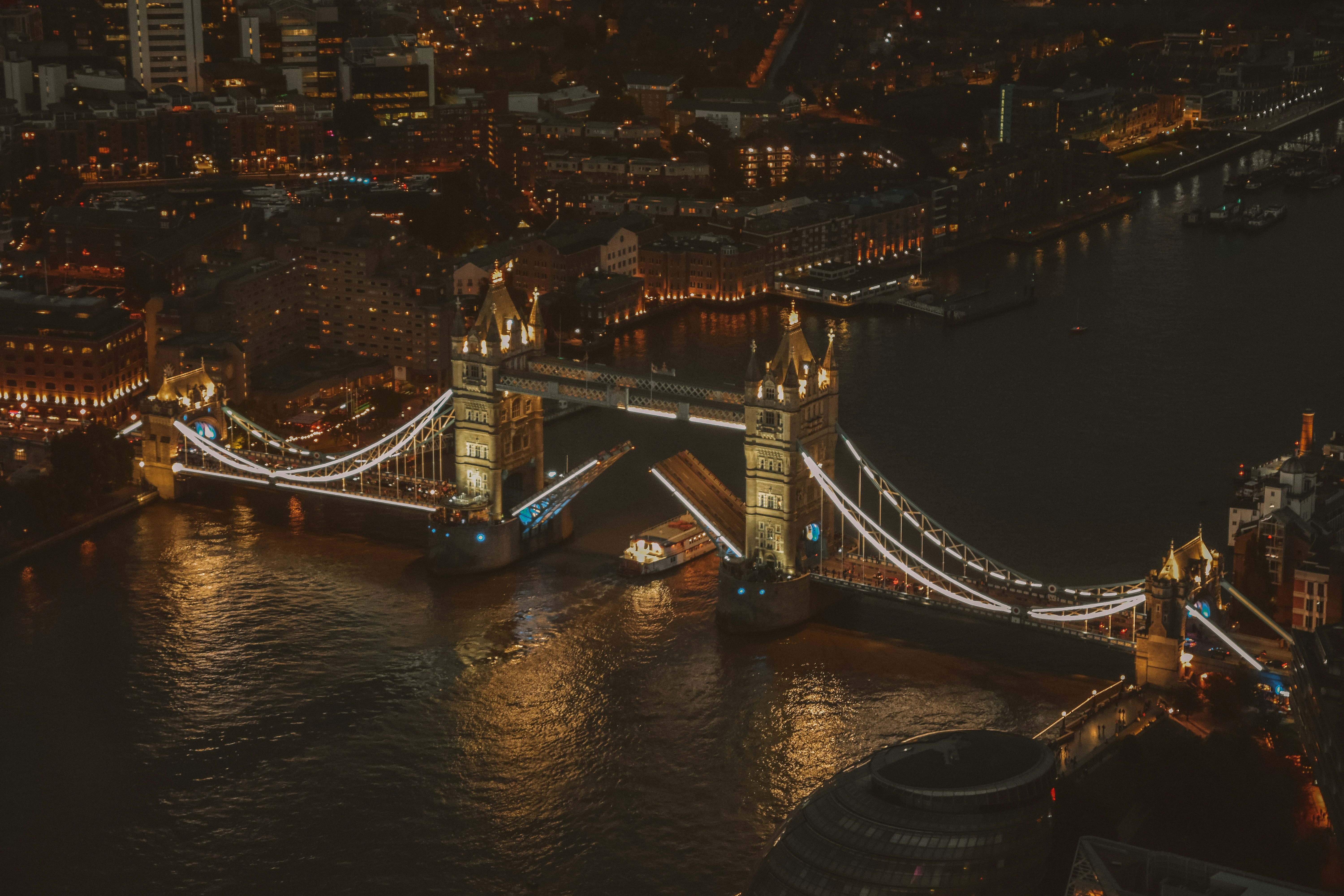 Nocturnal Towers: Tower Bridge Illuminated Over the Thames