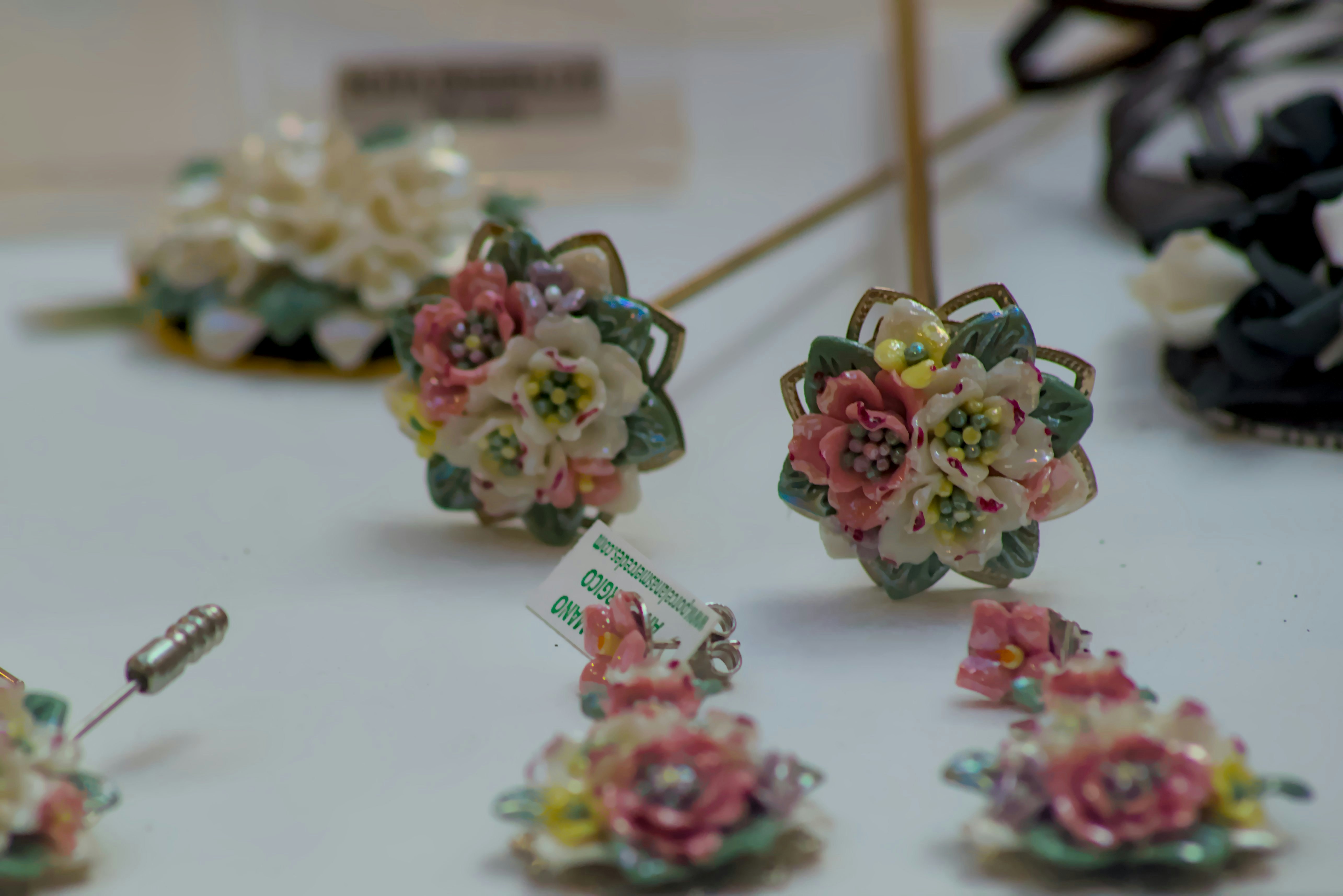 Whimsical Floral Jewelry on a Quiet Display