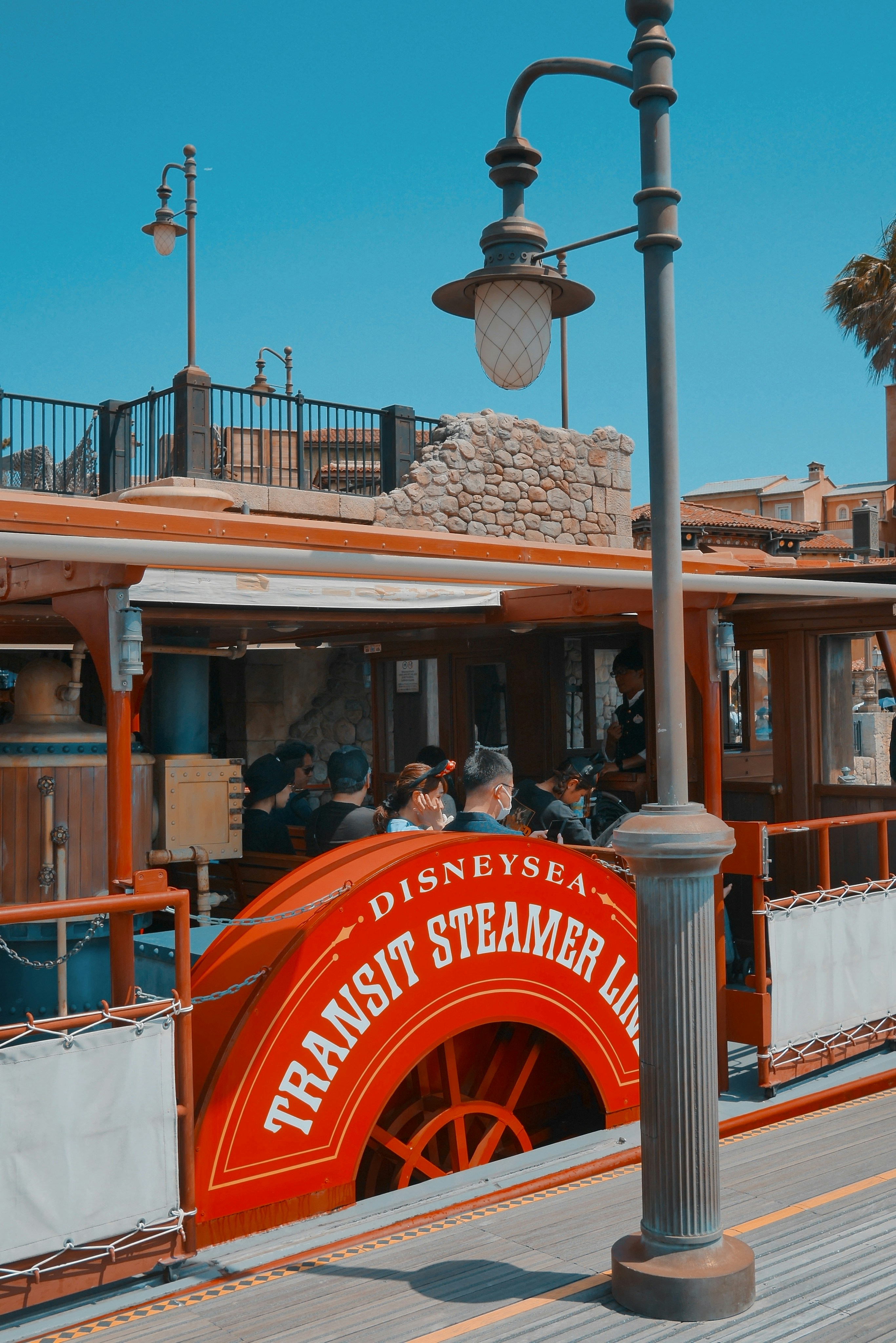 Red Wheel, Blue Sky: The DisneySea Steamer at Sunny Harbor