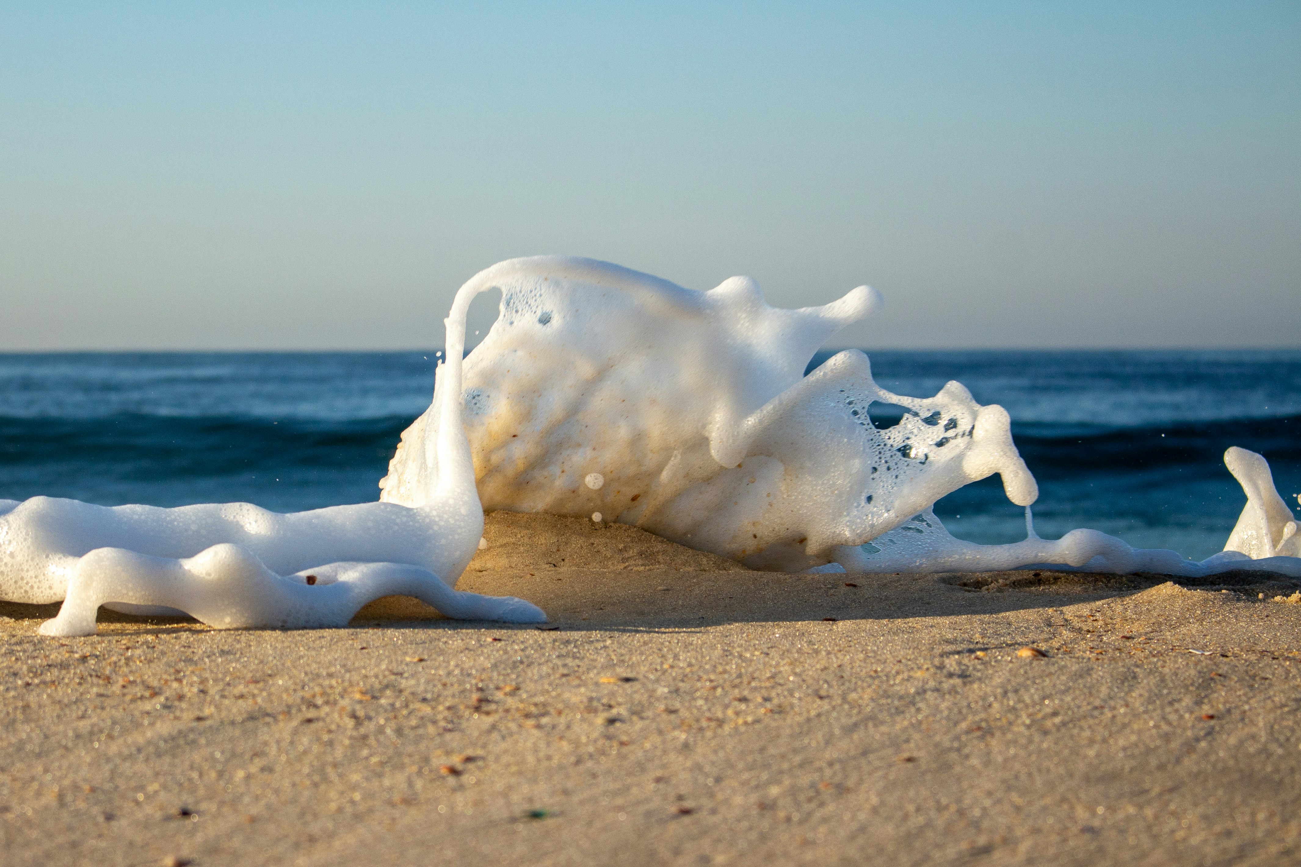 Coastline Foam Sculpture Framing a Quiet Blue Horizon