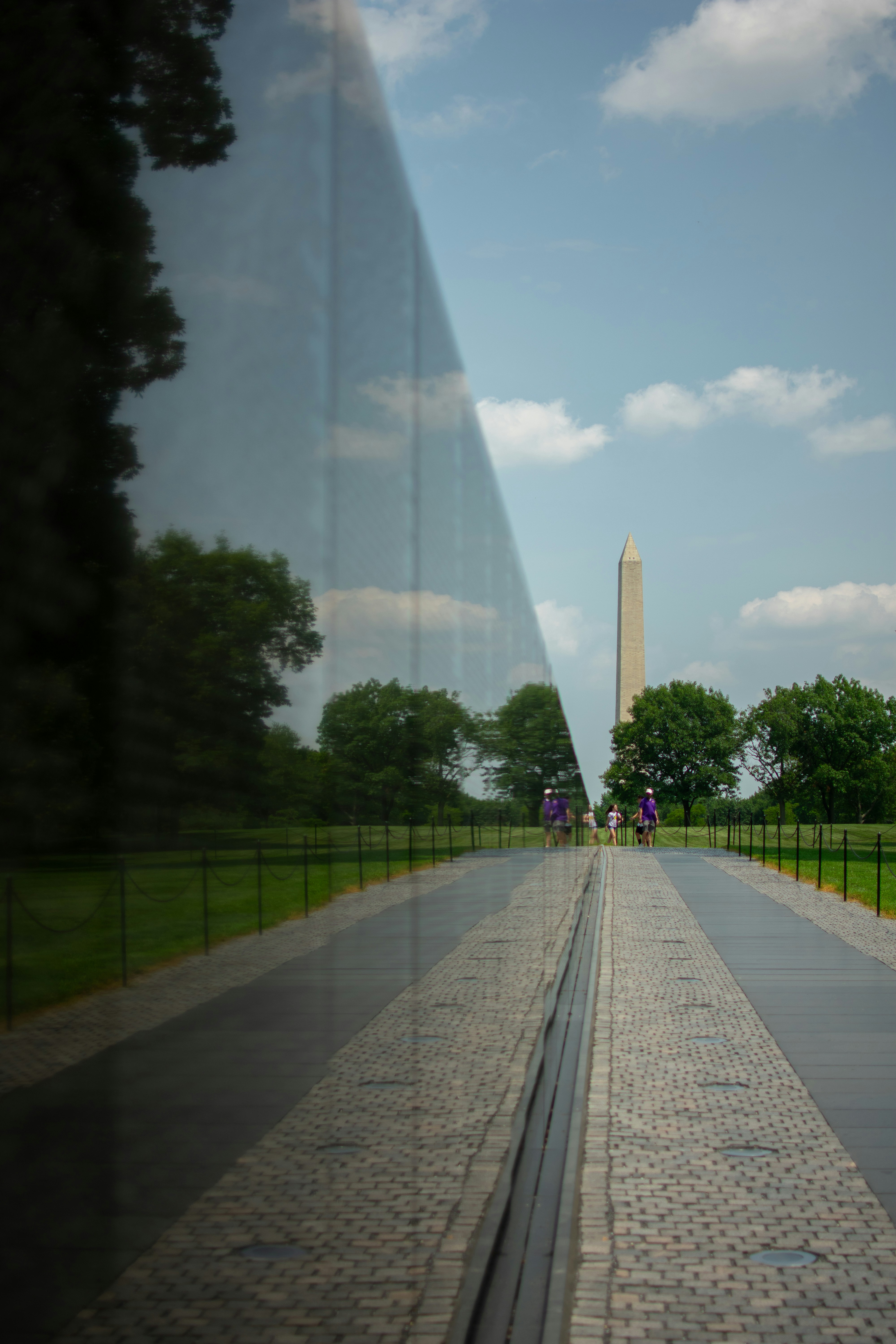 Glass Veil, Cobblestone Approach to the Washington Monument