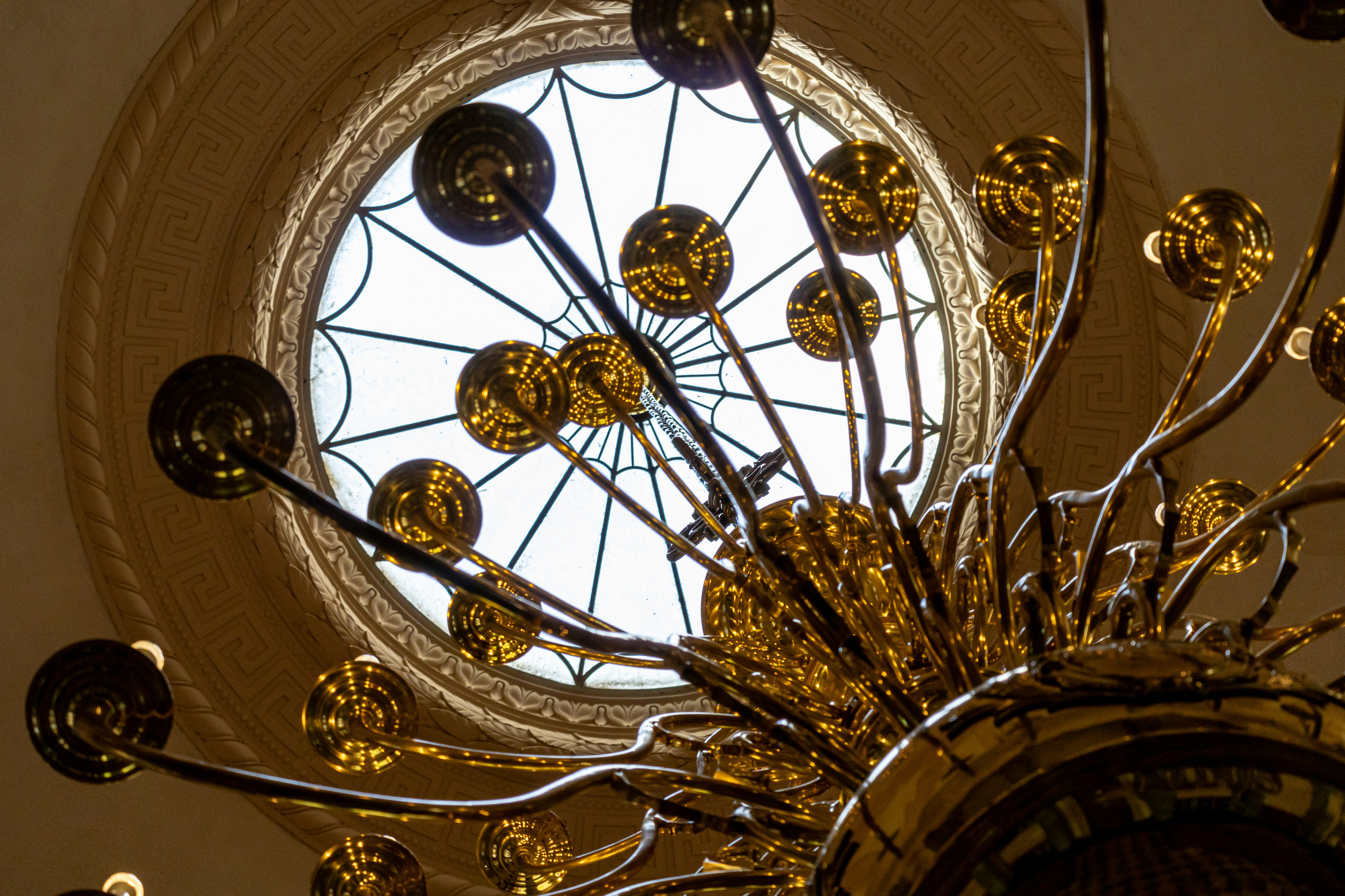 Brass Constellation Under a Circular Skylight