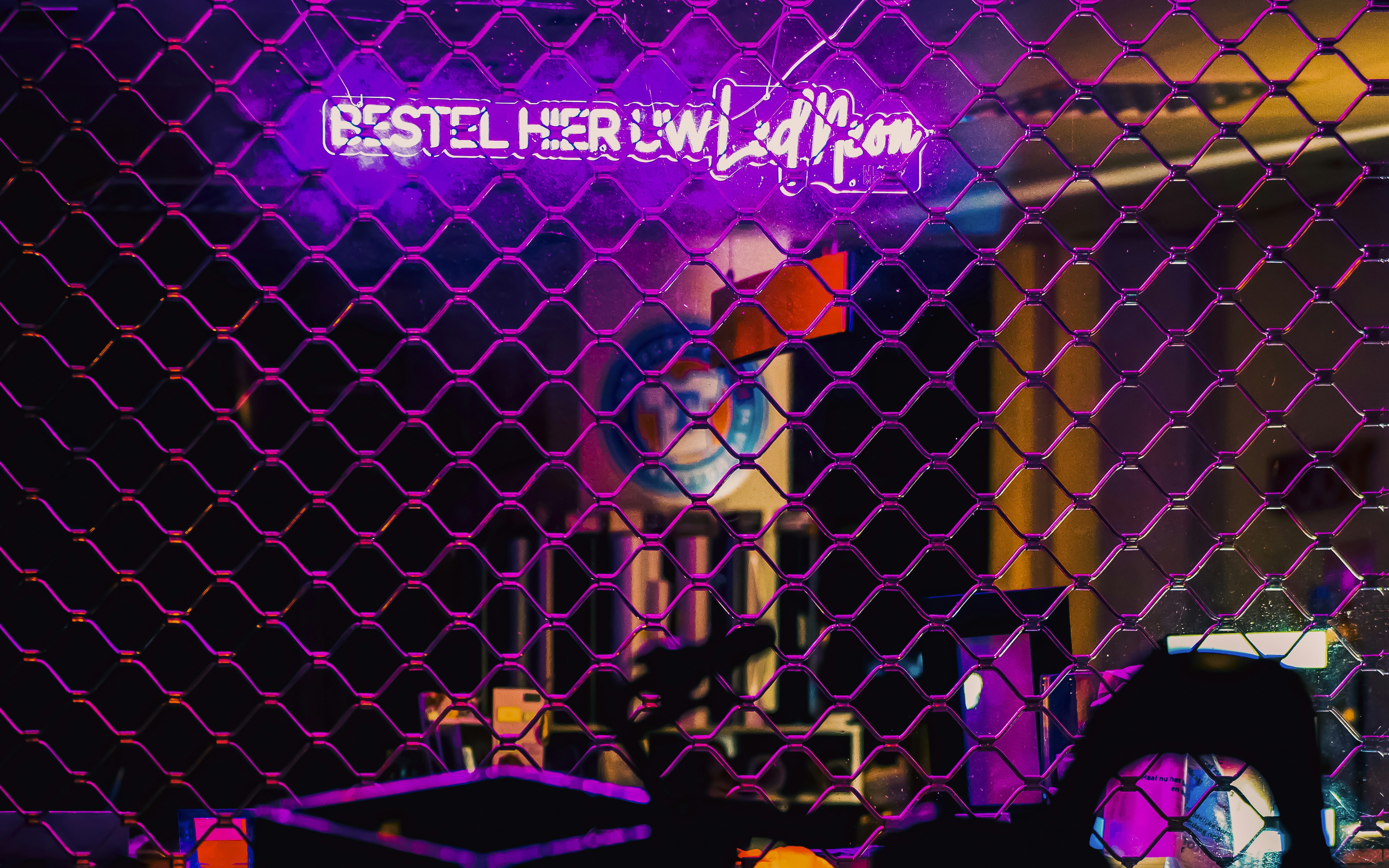 Neon Mesh Behind the Neon Sign