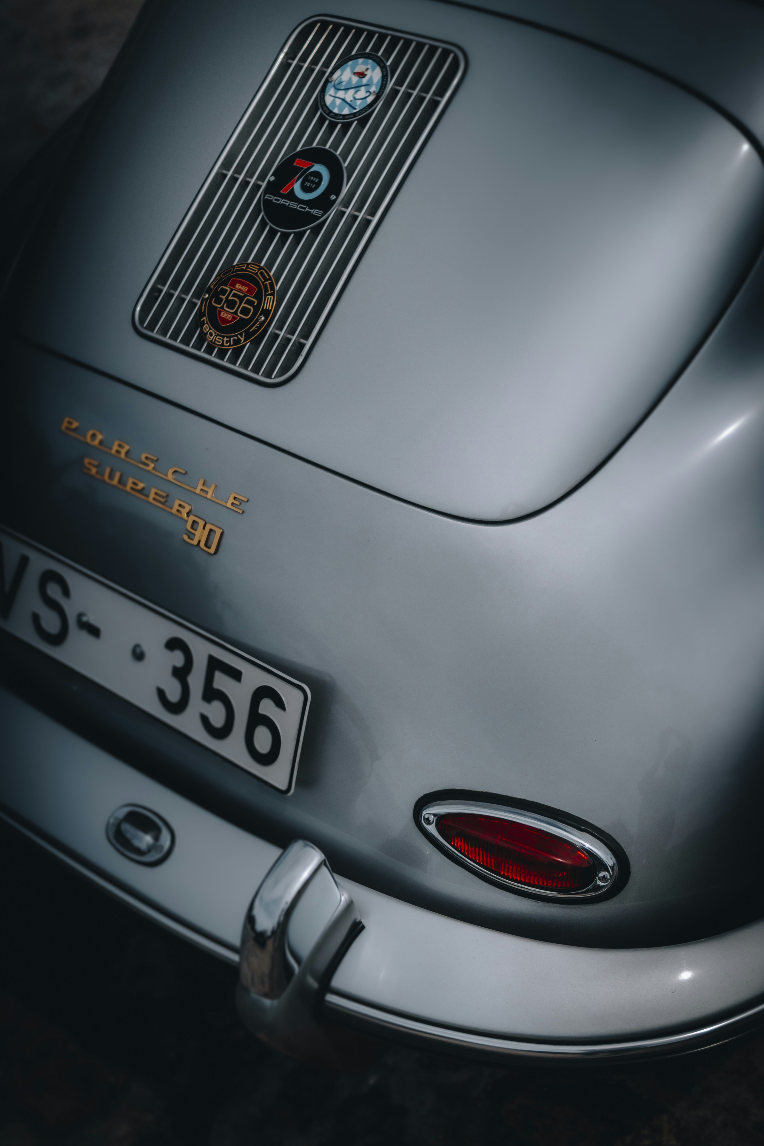 Chrome and Curves: A Porsche 356 Rear Portrait in Moody Light