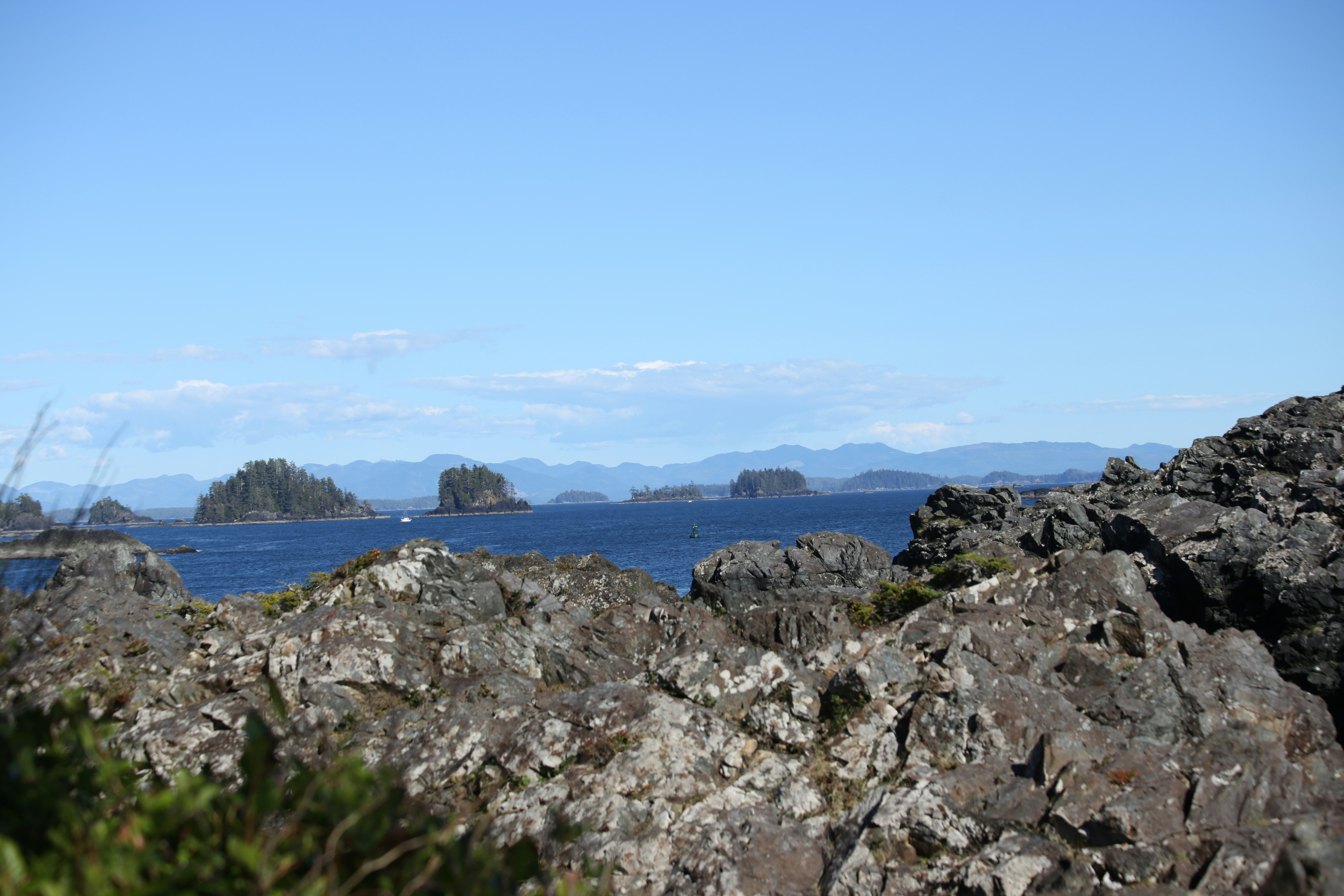 A view of a body of water from a rocky outcropping photo – Free Tofino ...