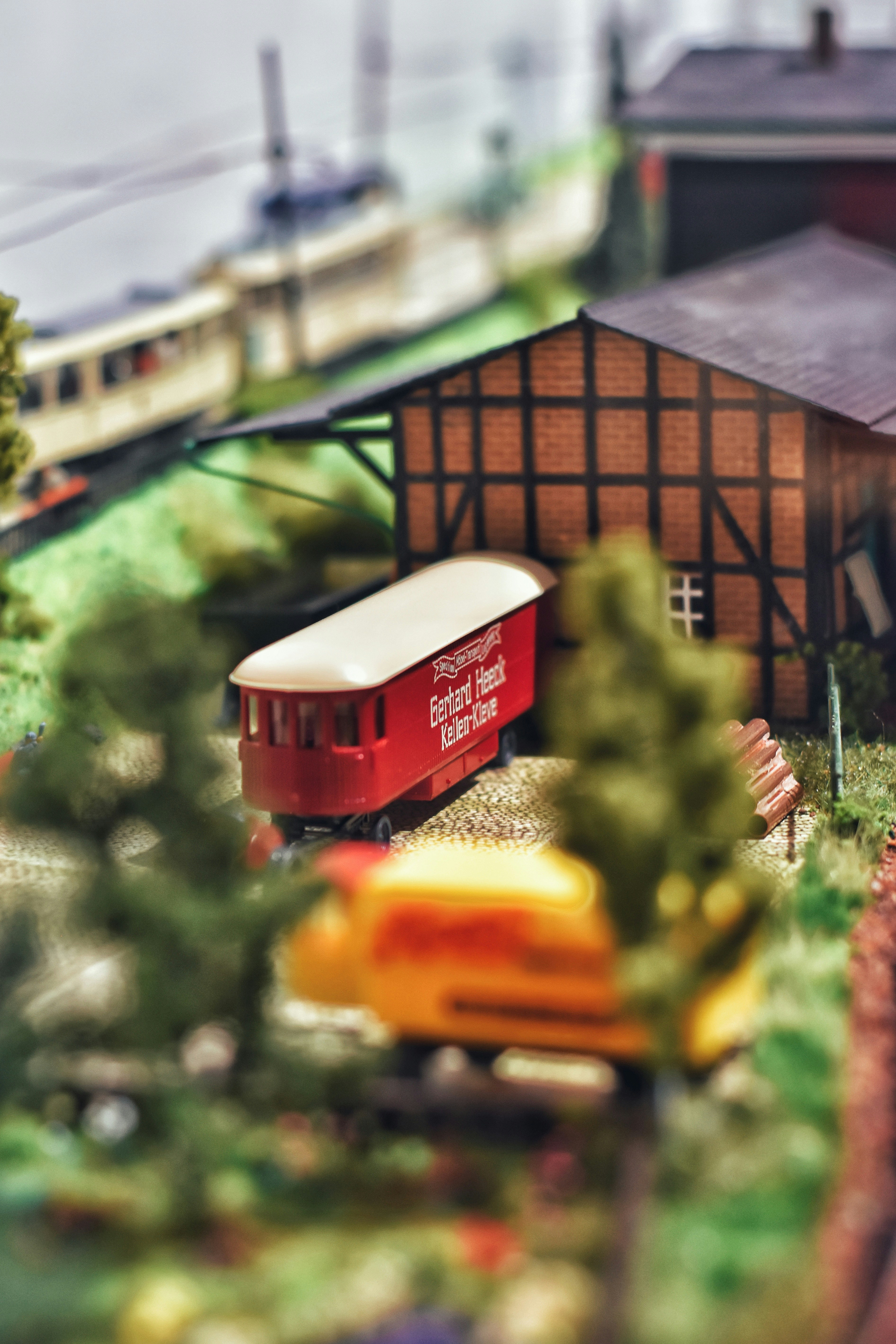 Red Caboose at the Timber-Frame Depot: A Micro Railway Diorama