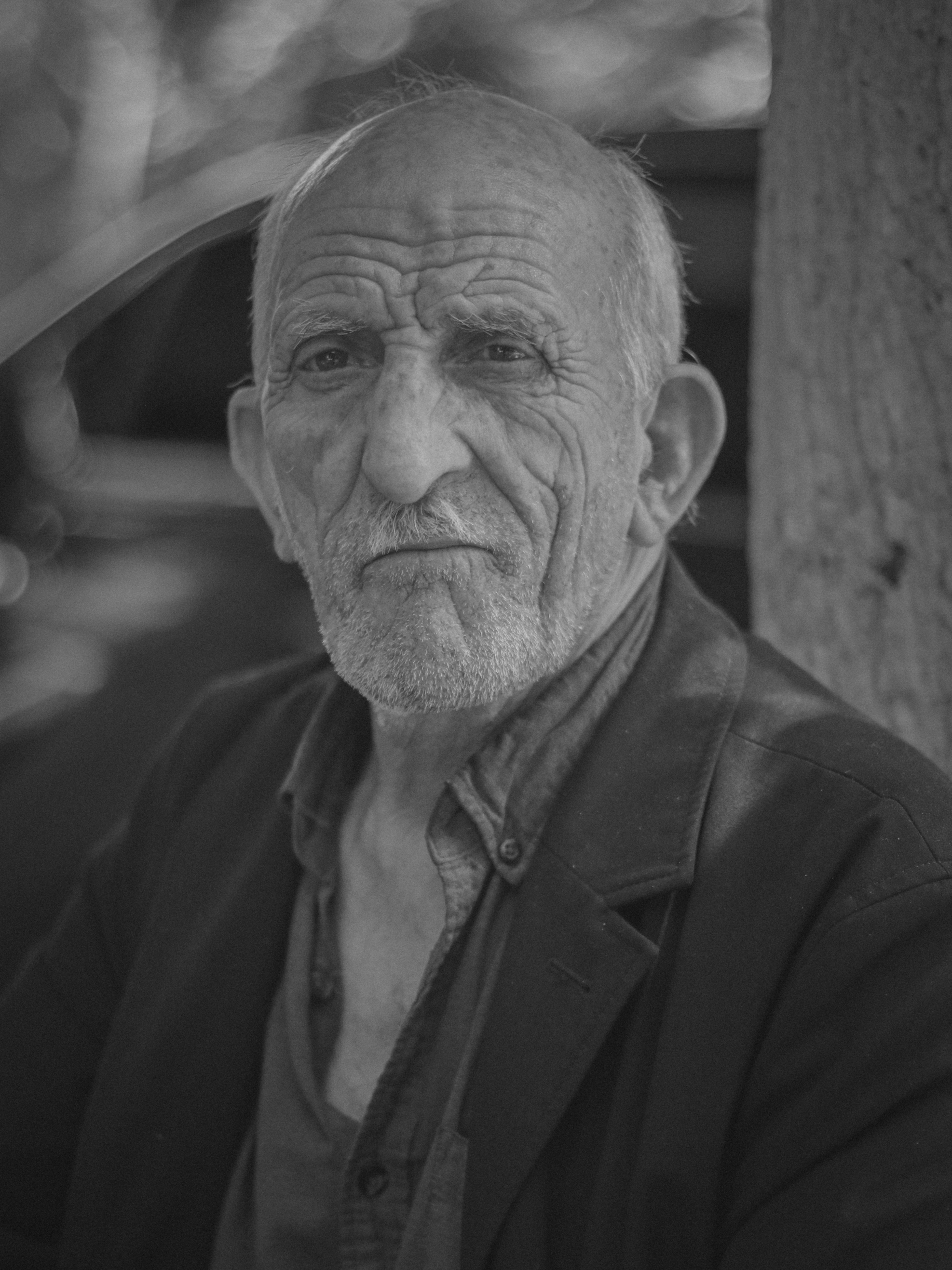 A black and white photo of an old man photo – Free Portrait Image on ...