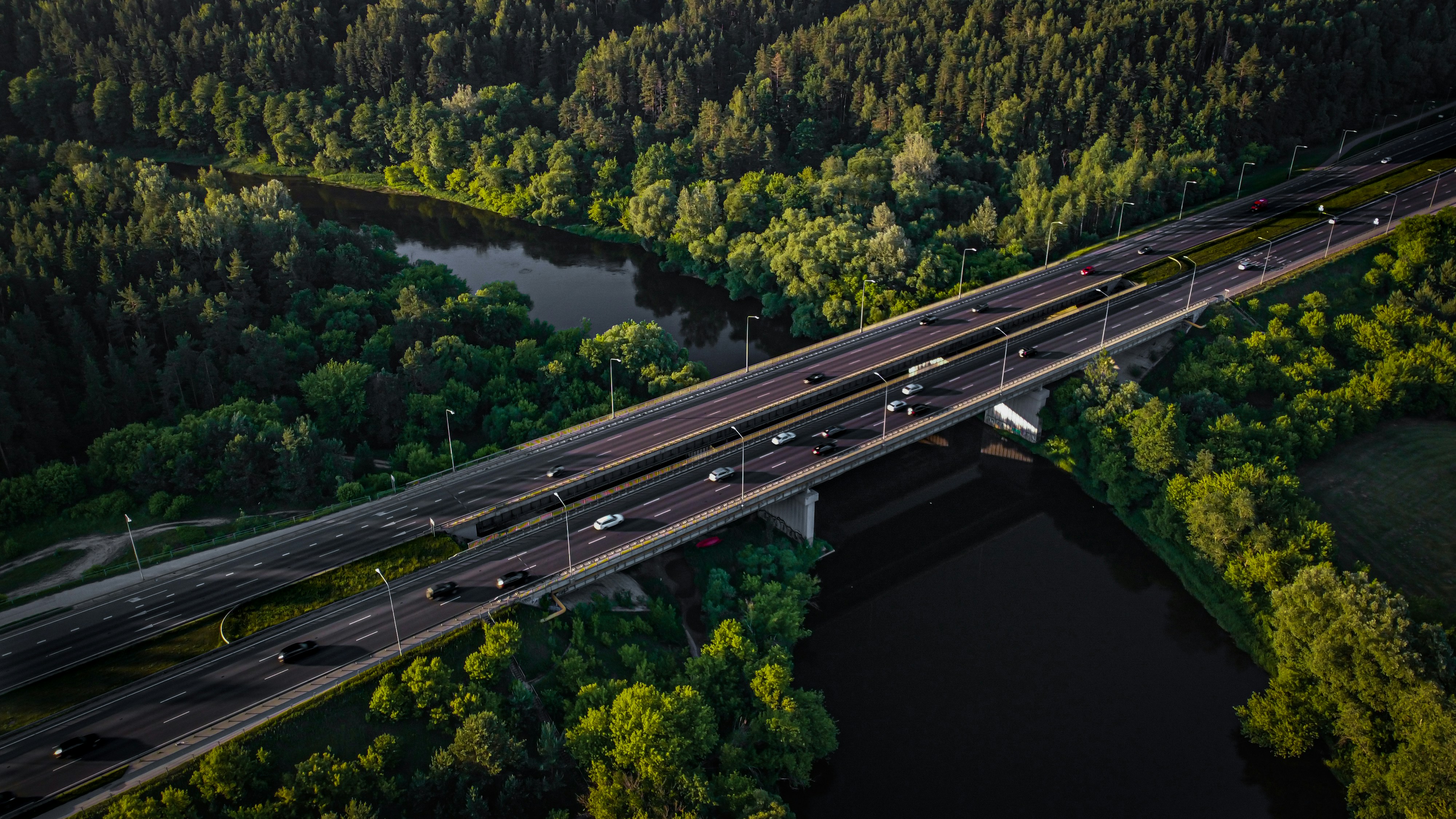 An aerial view of a bridge over a river photo – Free Vilnius Image on ...