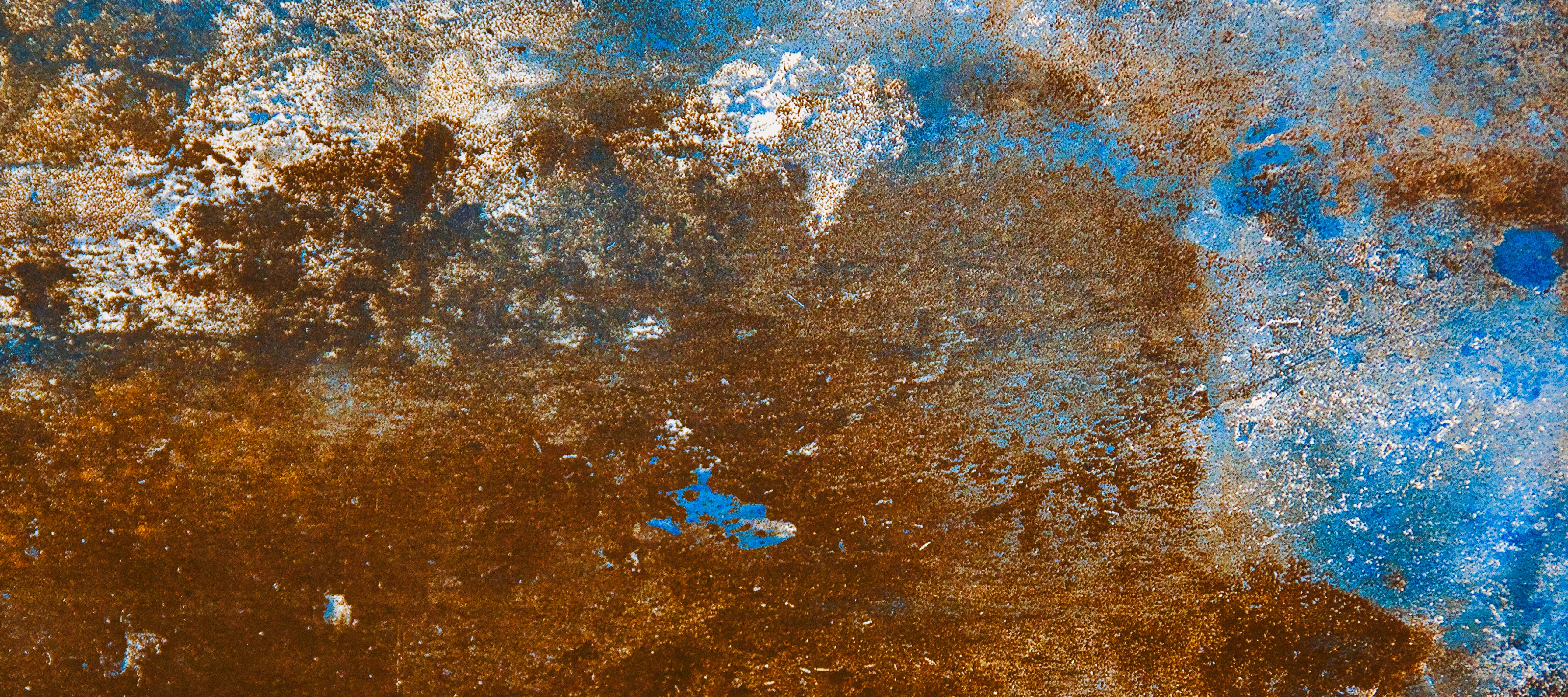 A rusted wall with blue and brown paint photo – Free Pattern Image on ...