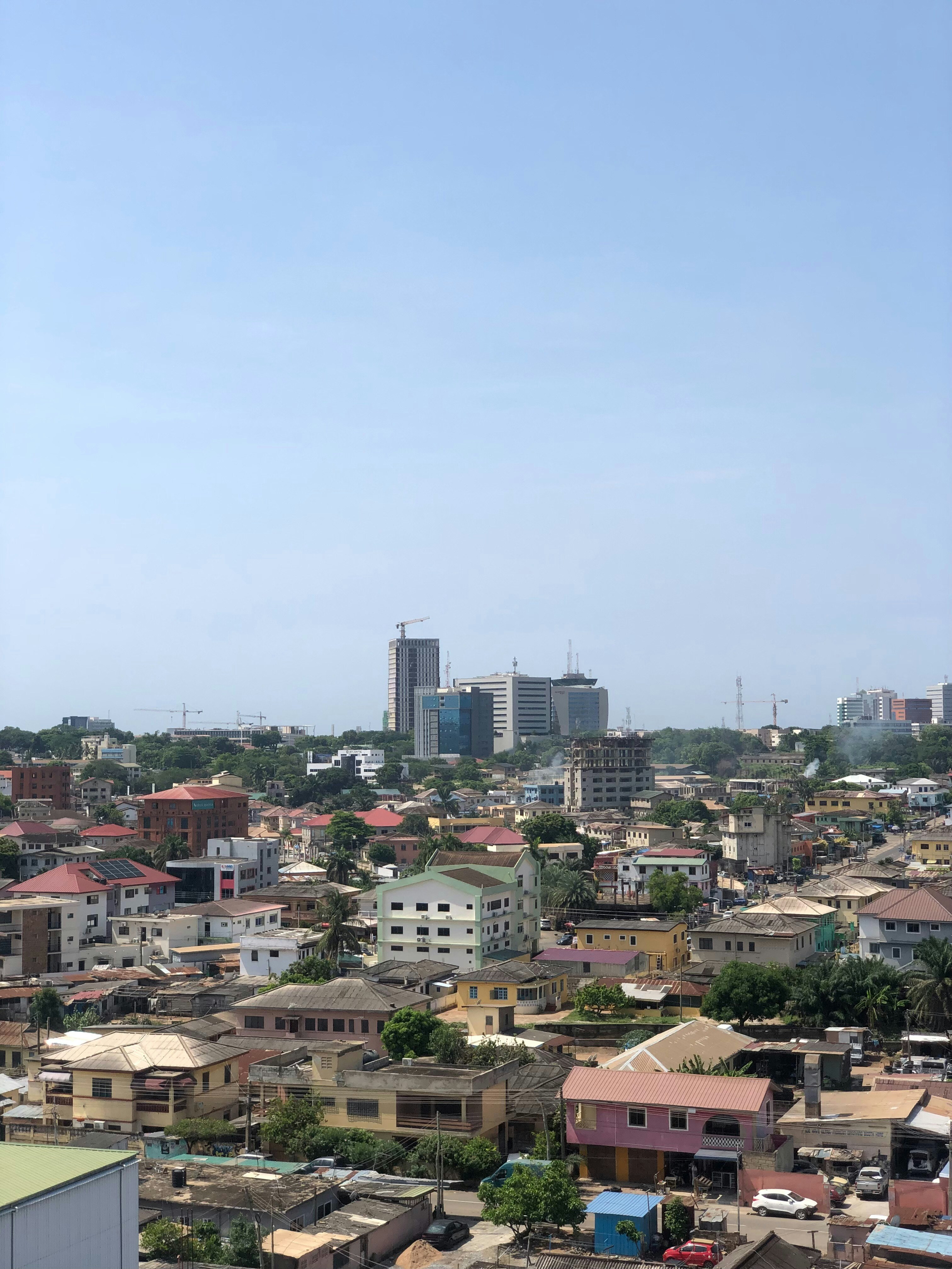 Landscape of Accra | A view of a city from the top of a building