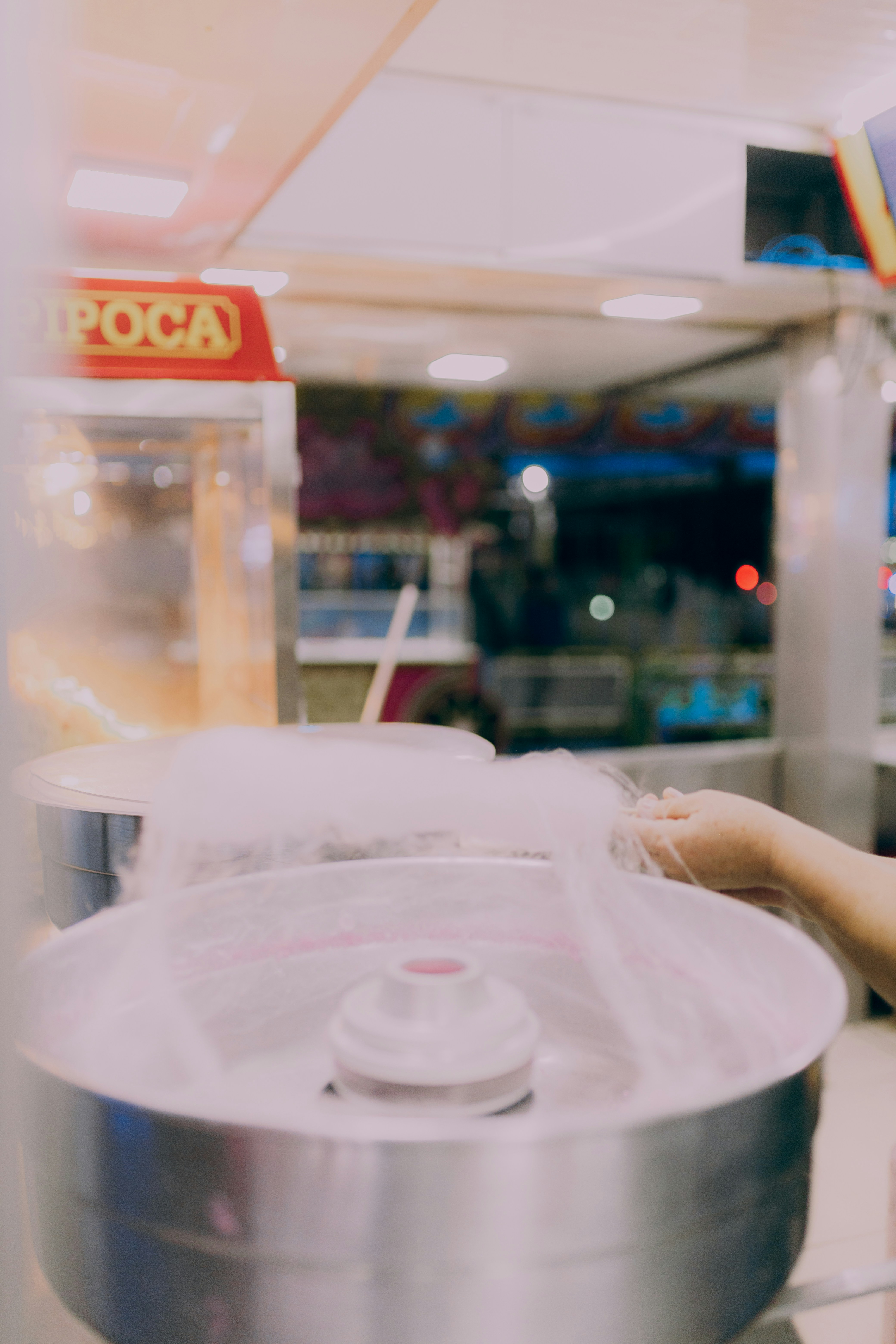 Steam and Snacks: A Quiet Moment at the Soda Machine