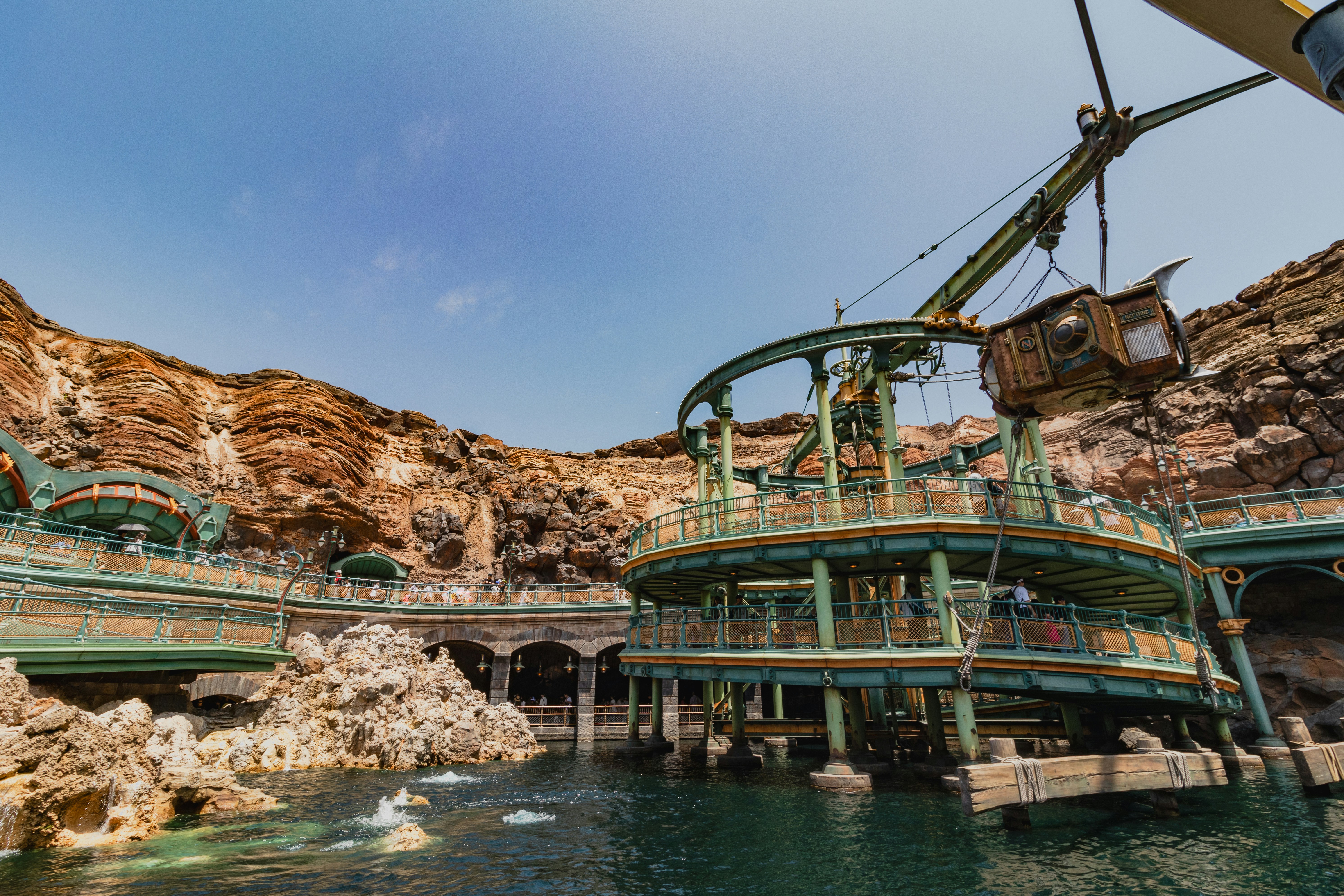 Emerald Walkways Over Quiet Quarry Waters