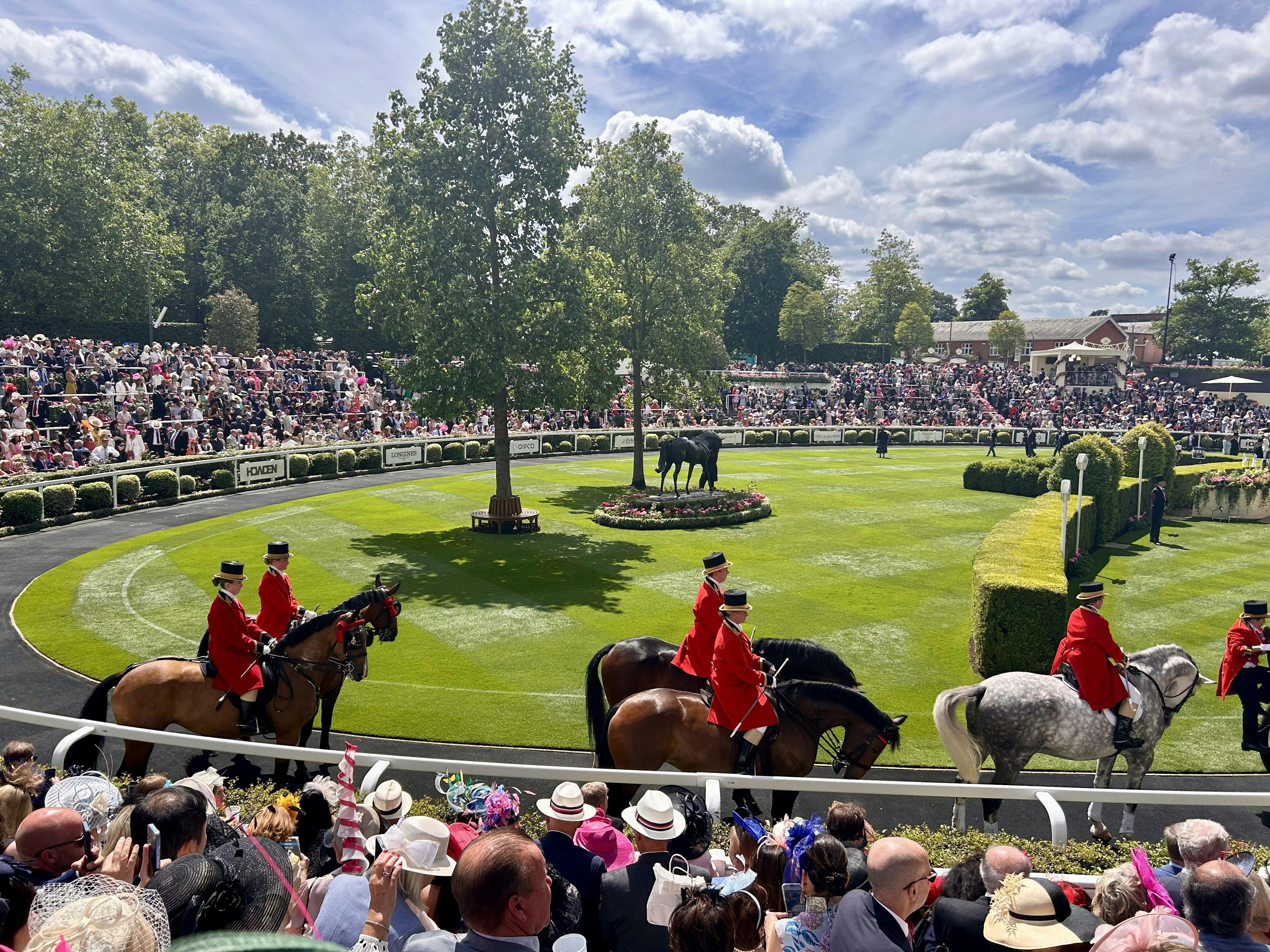 A group of people riding horses on a race track photo – Free Ascot ...