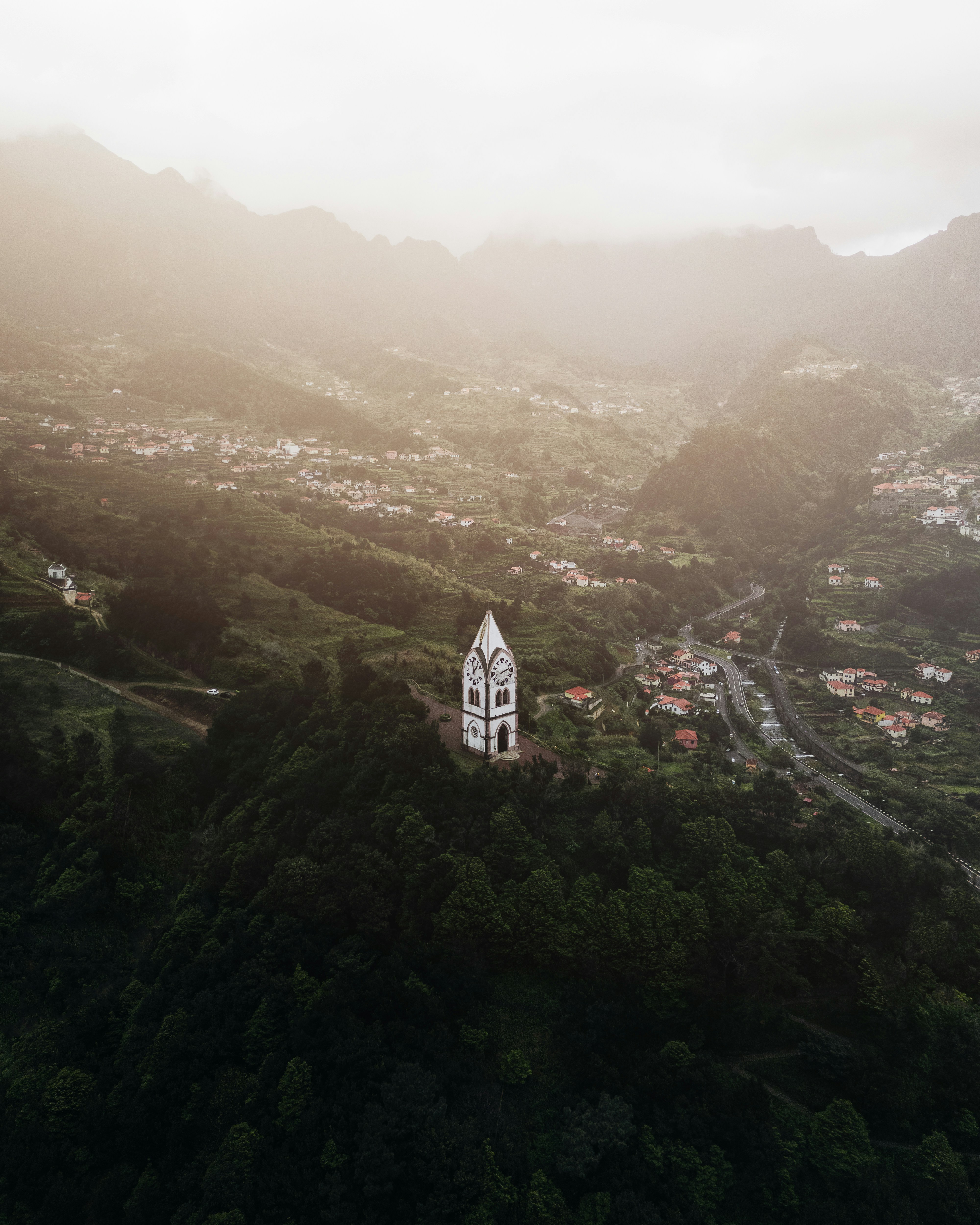 The Silent Spire Above the Terraced Valley