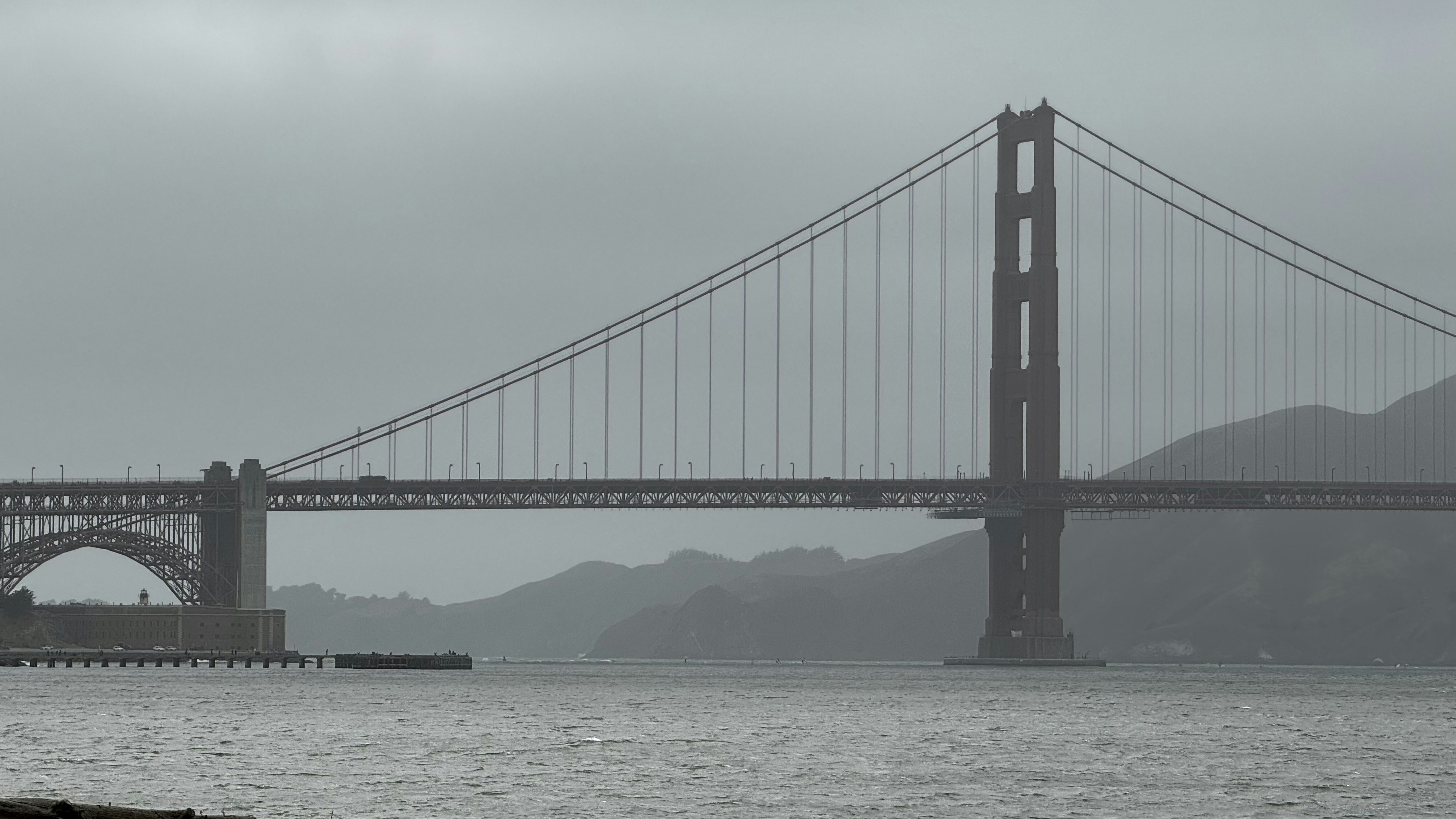 Monochrome Reverie Over the Golden Gate