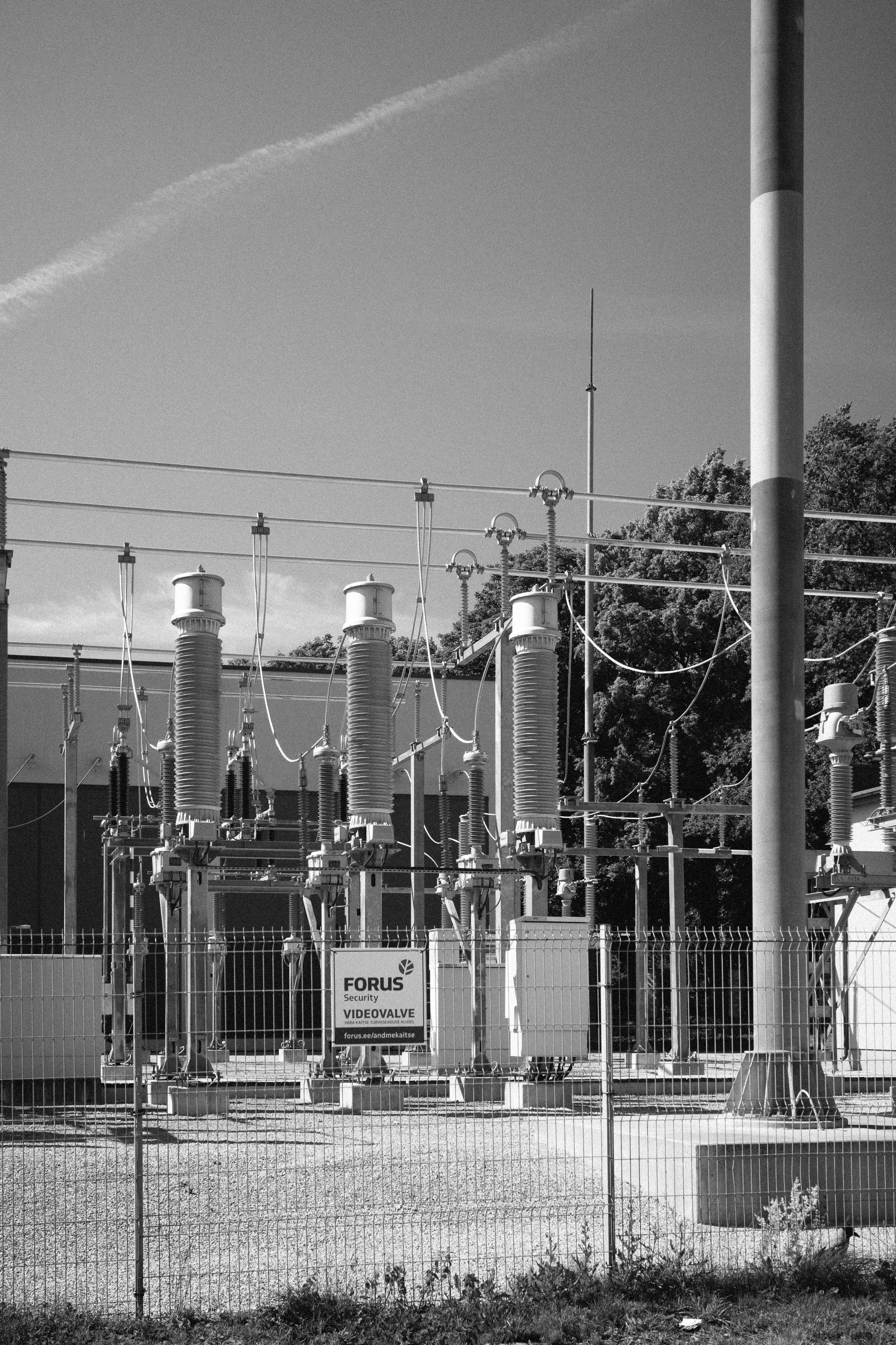 Quiet Power: A Black-and-White Substation Portrait