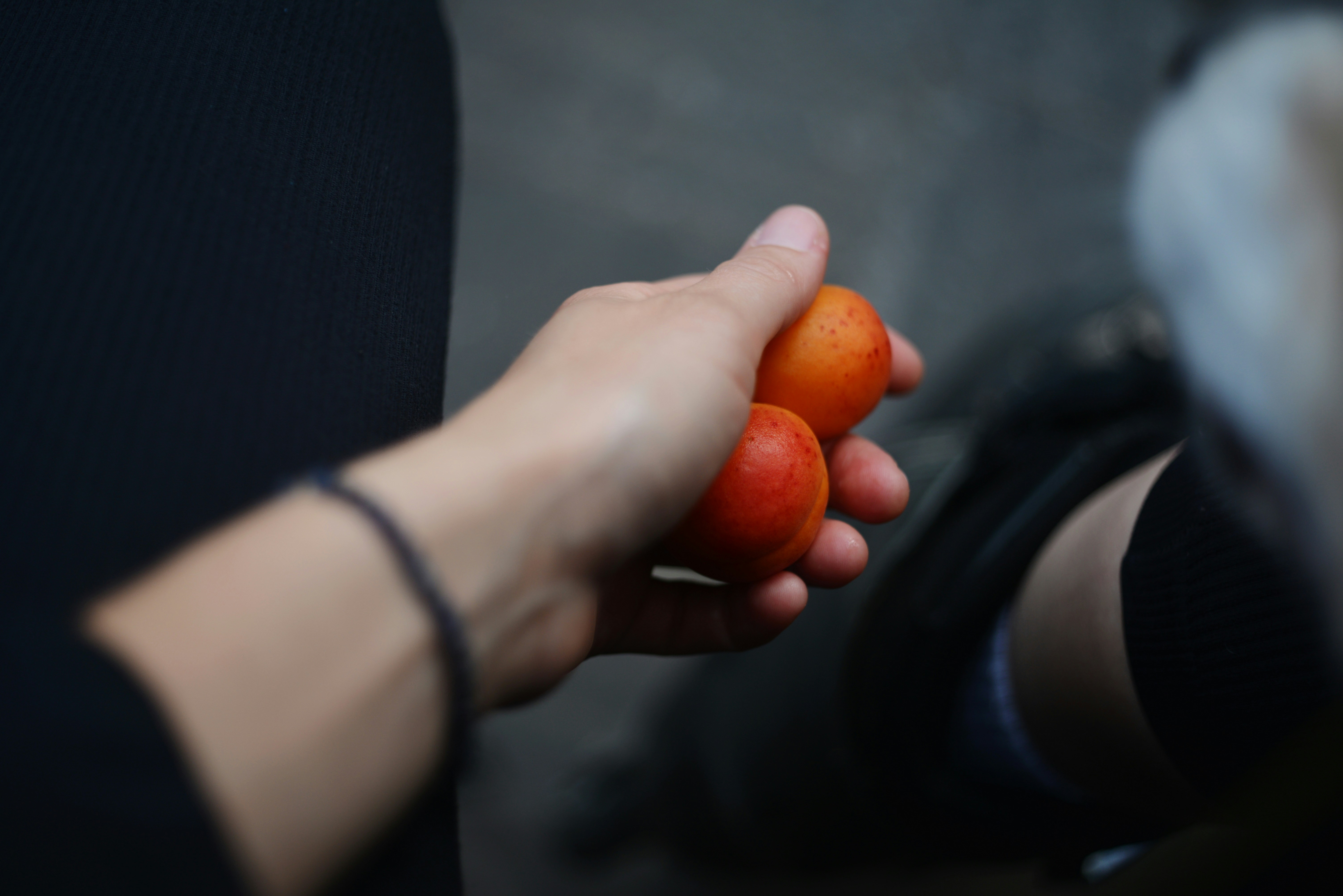 Apricot Grip: A Quiet Handful in Moody Light